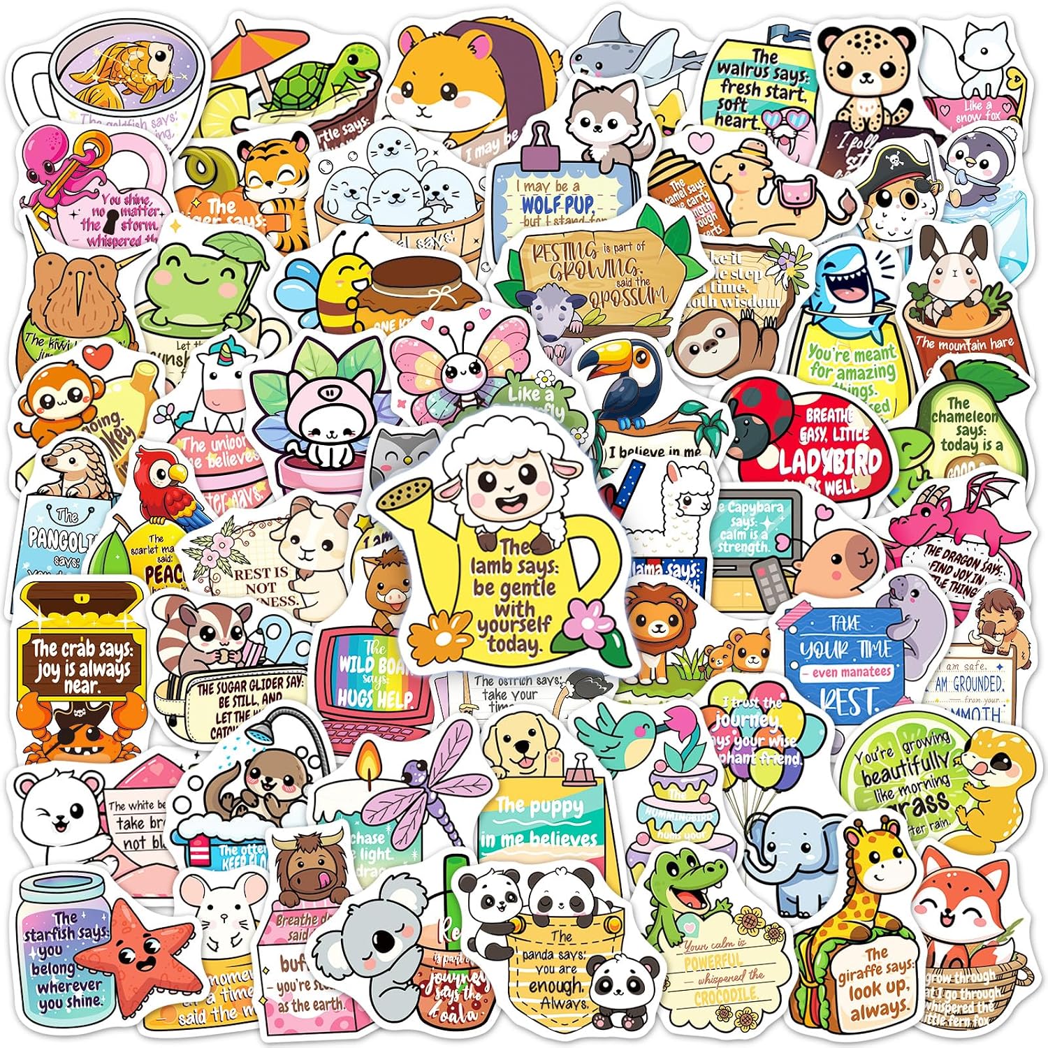Amazon.com: Shizvaeus 200PCS Emotional Support Animal Stickers, Cute ...