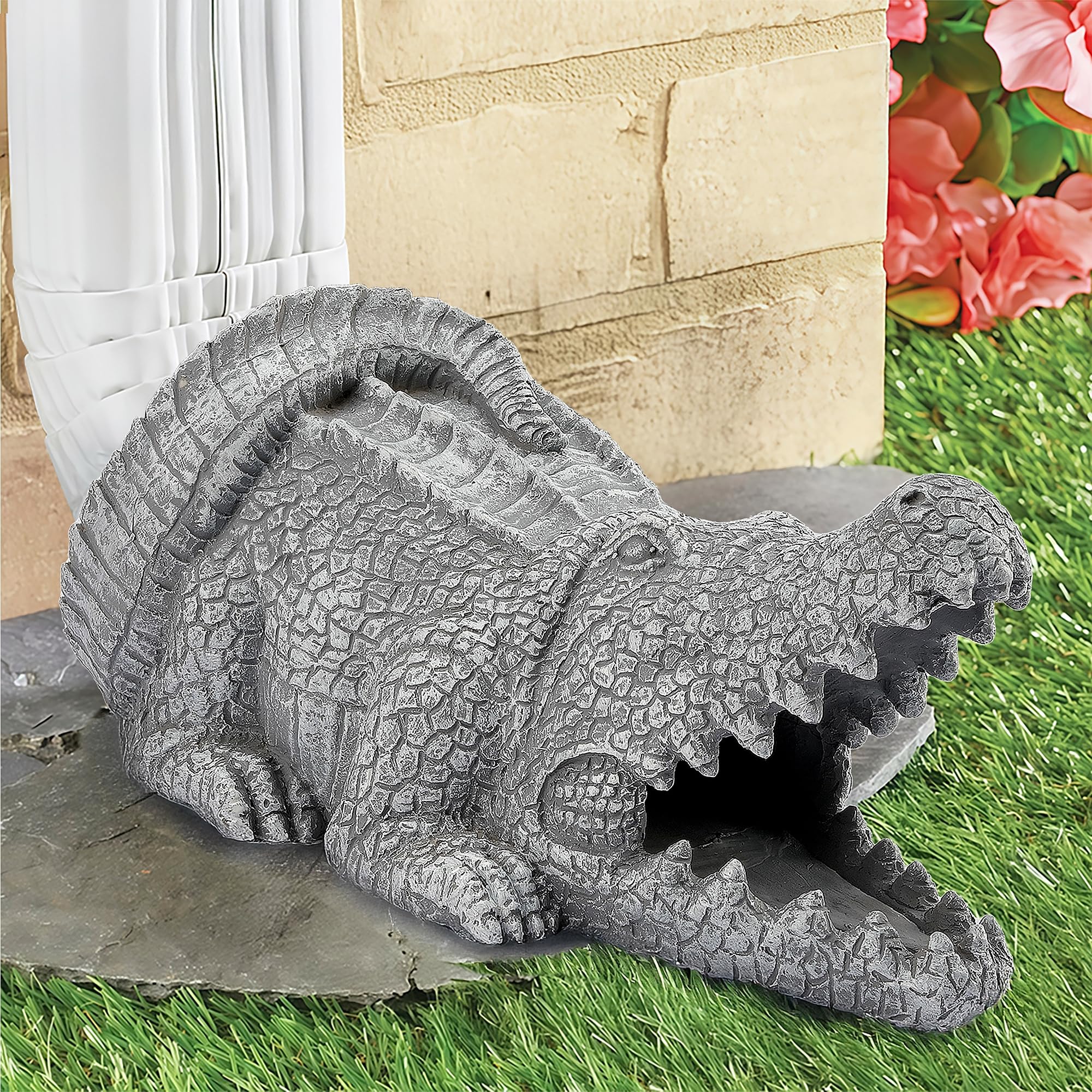 Snapklik.com : Euiroet Crocodile Sculpture Gutter Downspout Extender ...