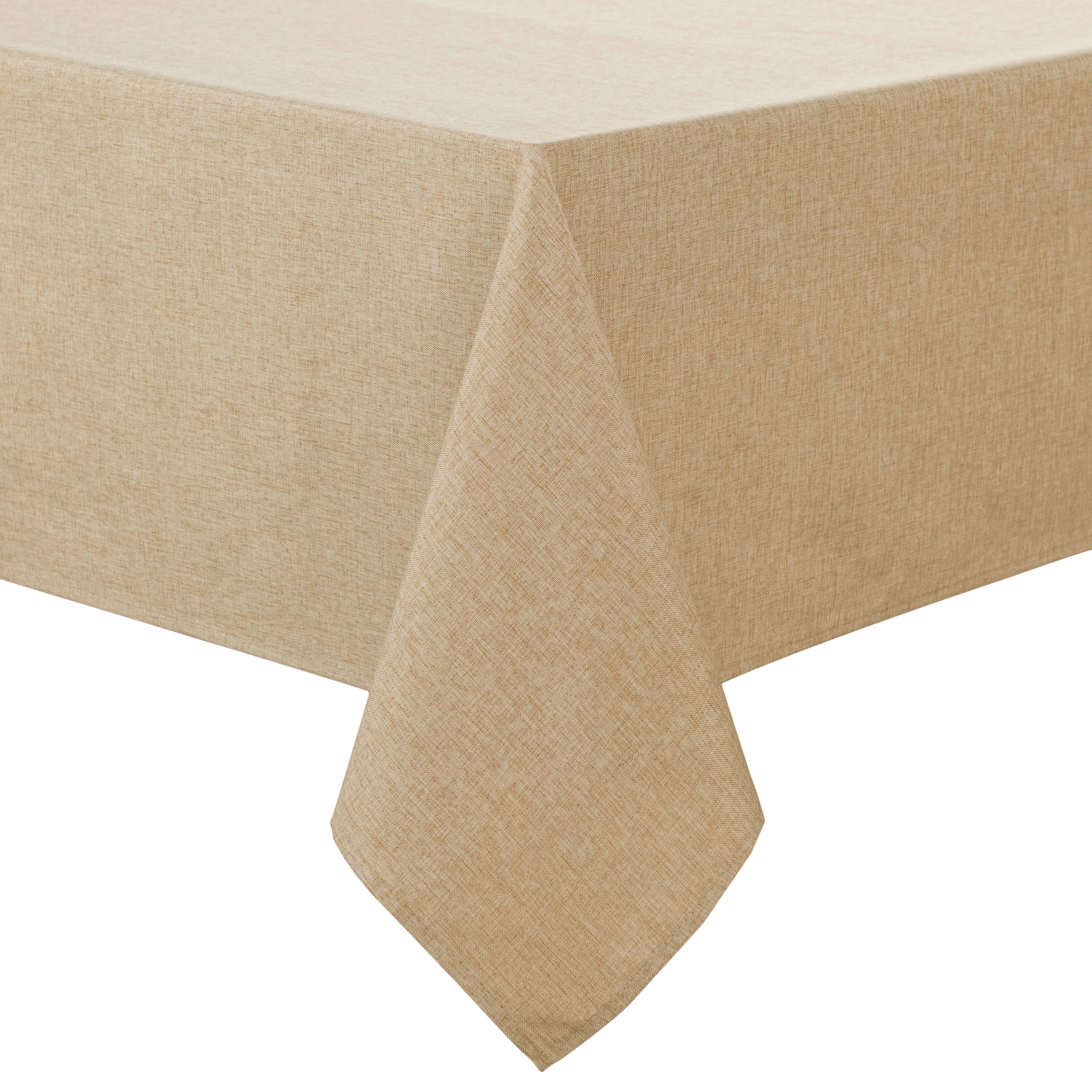 DWCN Rectangle Faux Linen Table Cloth - Washable Wrinkle Free Stain ...