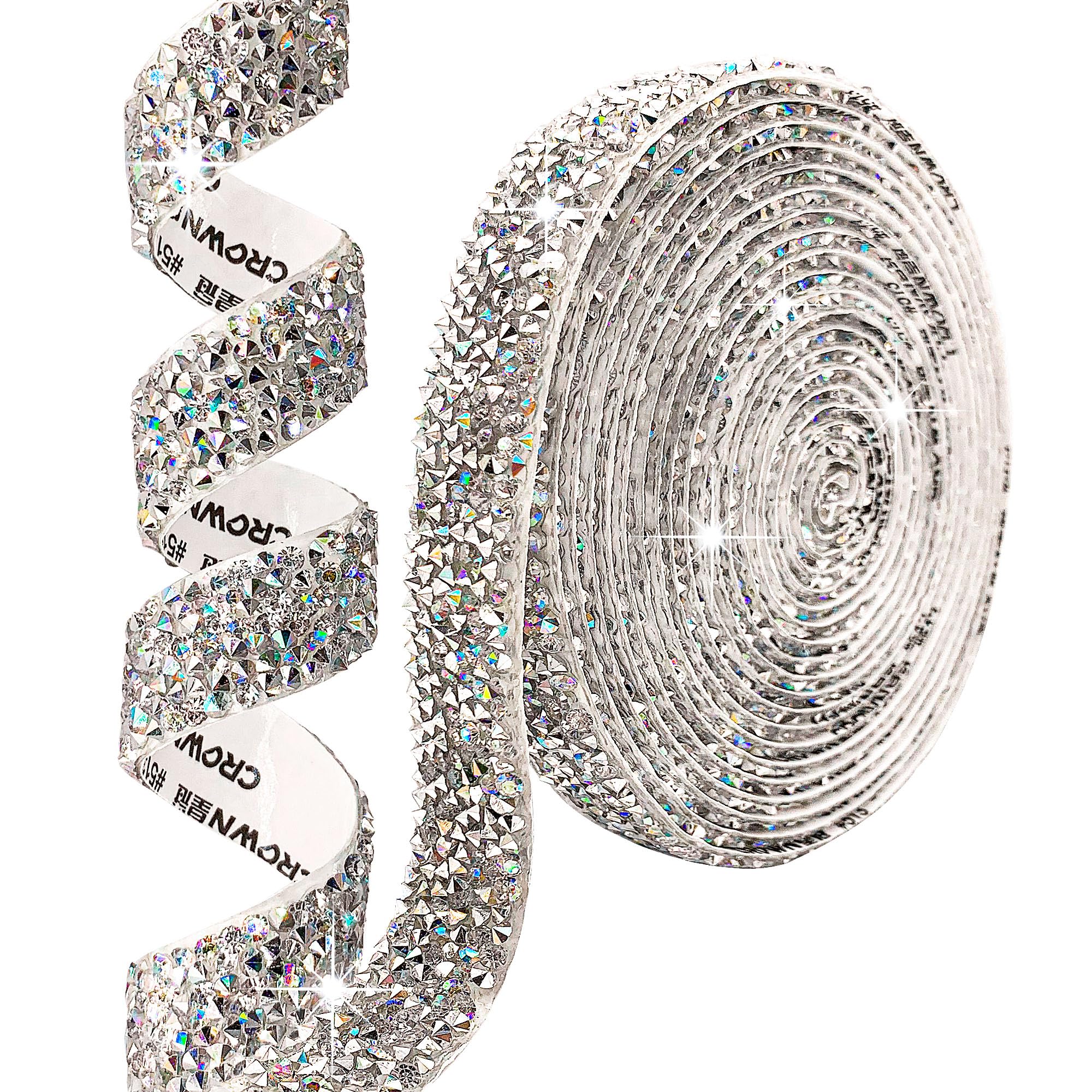 Amazon.com: Nubarssy Self Adhesive Silver Resin Rhinestone Strips ...