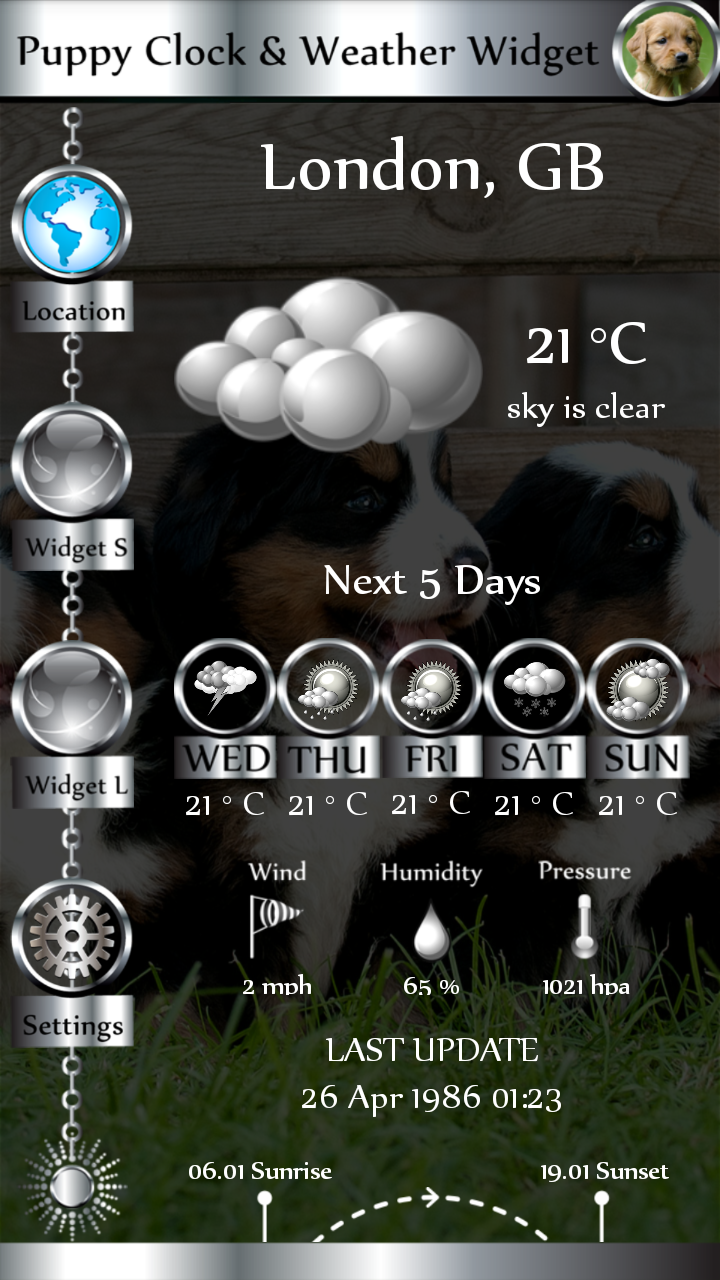 Puppy Clock & Weather Widget - App on Amazon Appstore