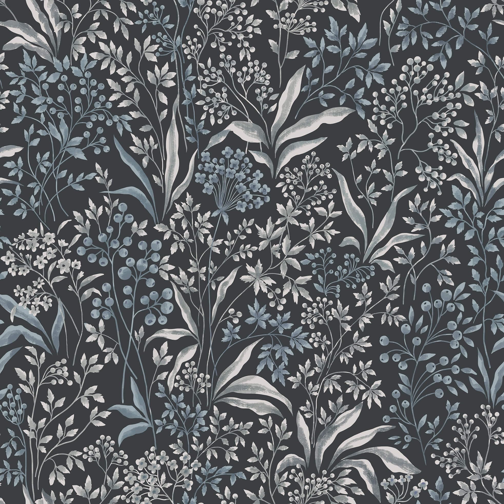 Heroad Brand Blue Peel and Stick Wallpaper Boho Dark Blue Floral ...