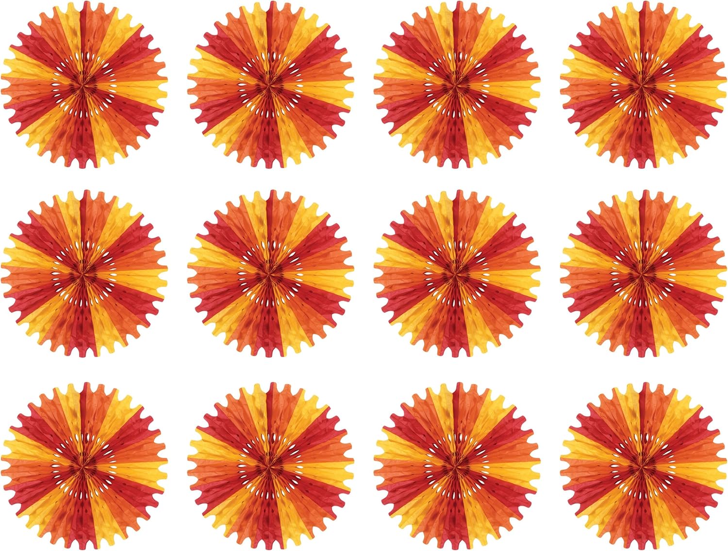 Amazon.com: Beistle 12 Piece Fall Tissue Paper Fan Decorations For ...