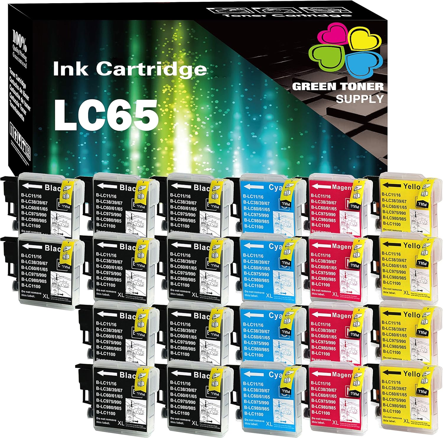 Amazon.com: Green Toner Supply (Pack of 22) Compatible LC61 LC65 Ink ...