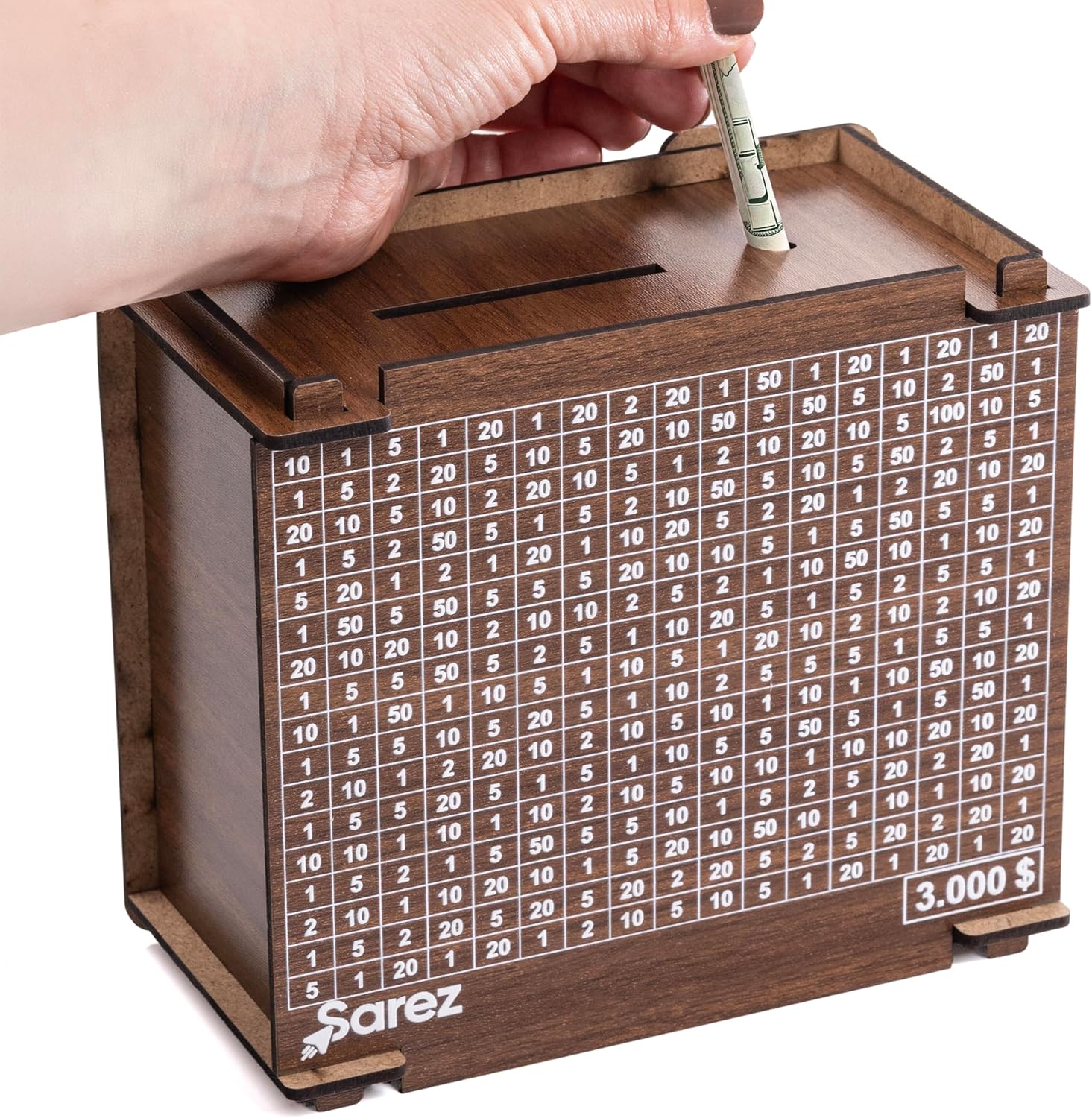 Amazon.com: Wooden Piggy Bank for Adults- Cash Valute Money Saving Box ...