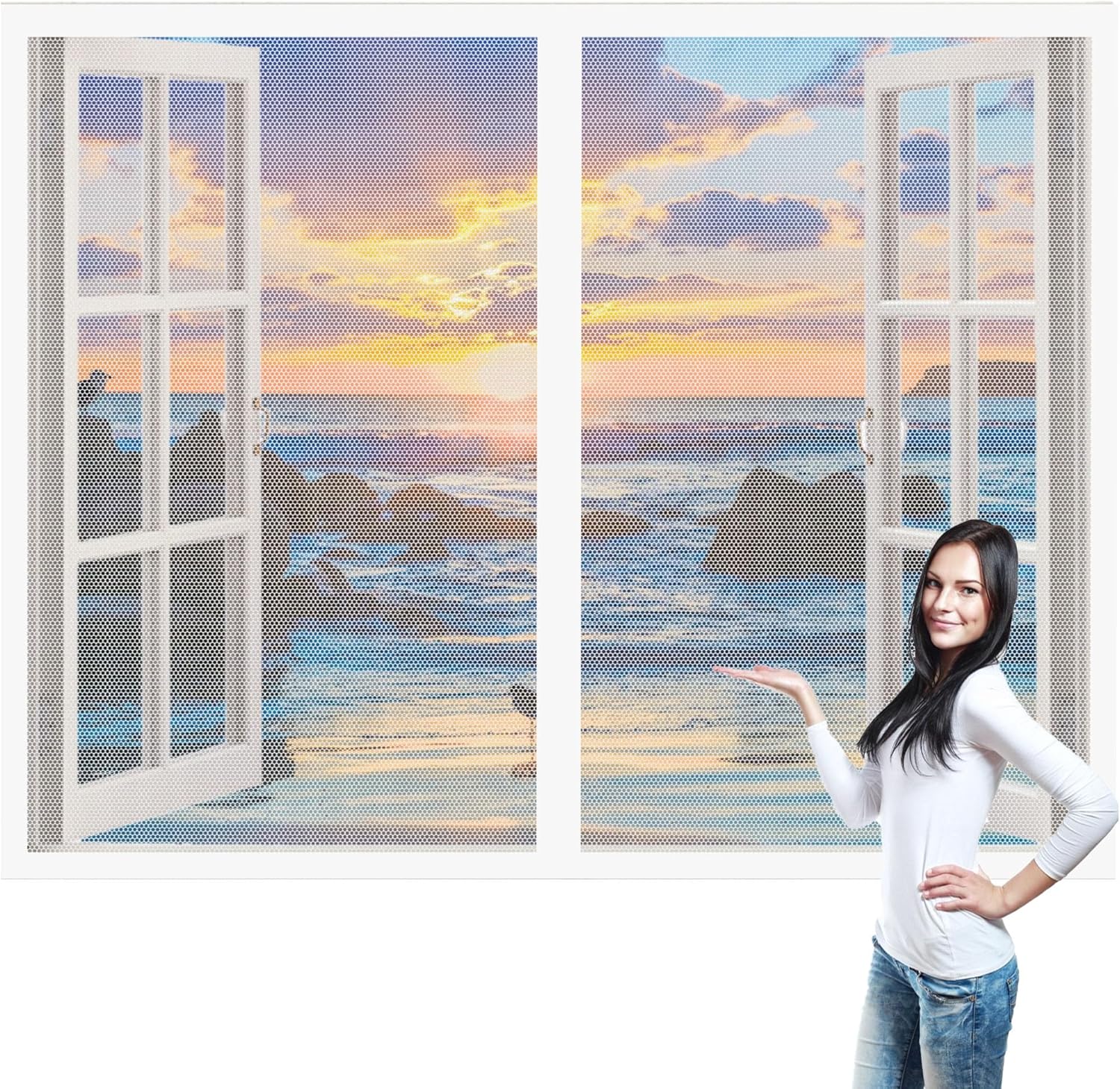 Amazon.co.jp: Screen Door for Entrance and Windows, 88.8 x 19.7 inches ...