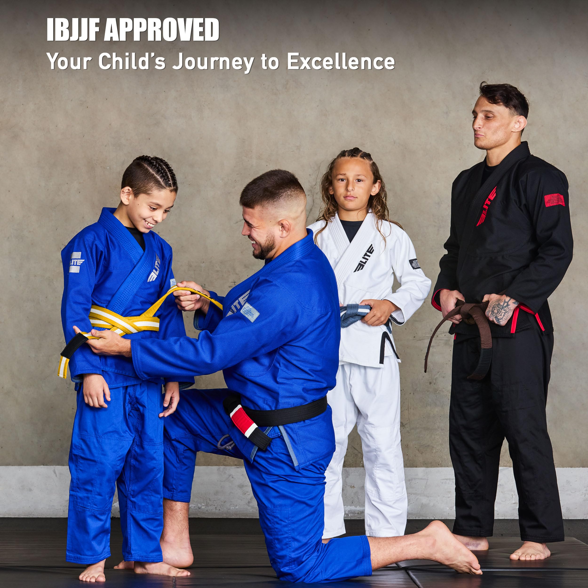Snapklik.com : Elite Sports Kids Brazilian Jiu Jitsu Belts Preshurunk ...