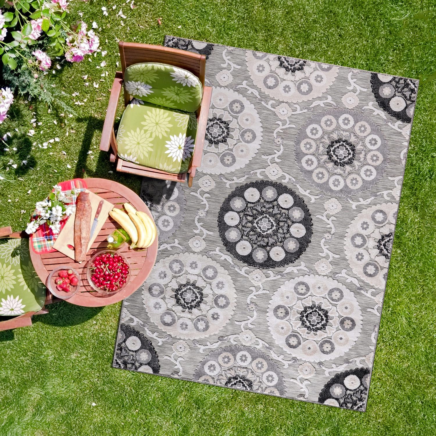 Amazon.com: CAMILSON Indoor/Outdoor Rug 8x10 Bohemian Medallion Floral Area Rugs for Indoor and ...