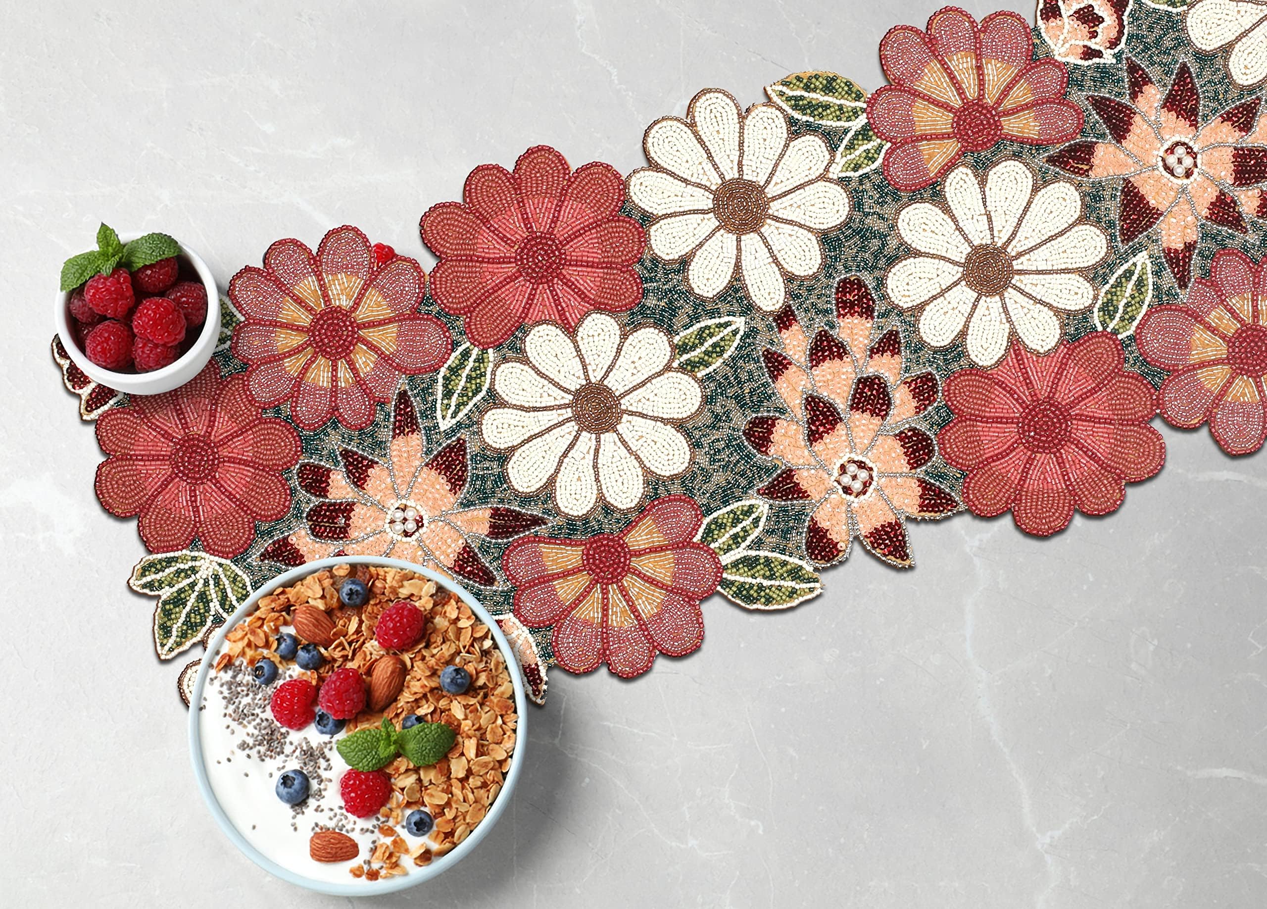 Amazon.com: SS creations New Flower Design Handcrafted Beaded Table ...