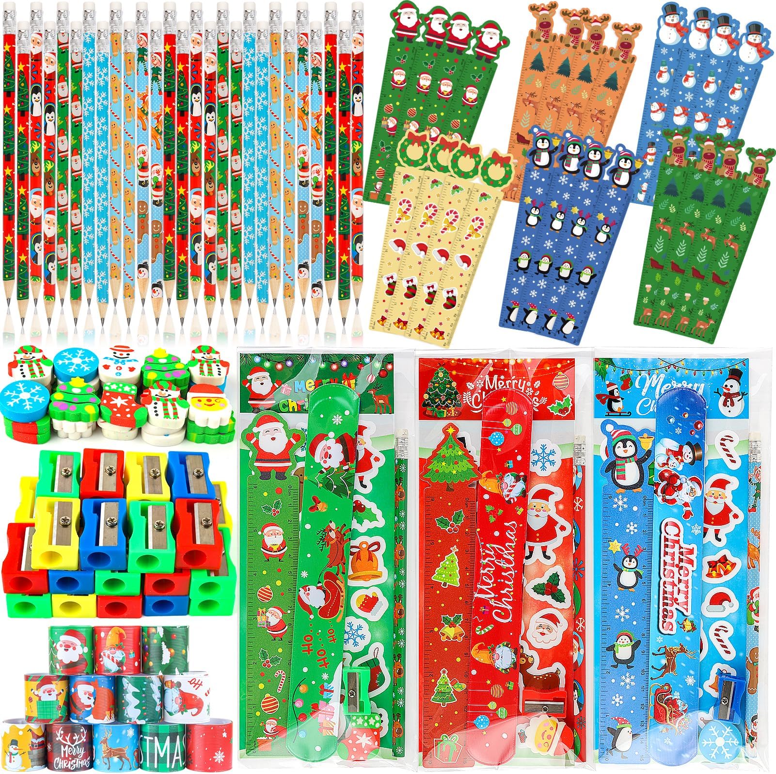 Amazon.com : Zhanmai 350 Pcs Christmas Stationery Party Favors Bulk for ...