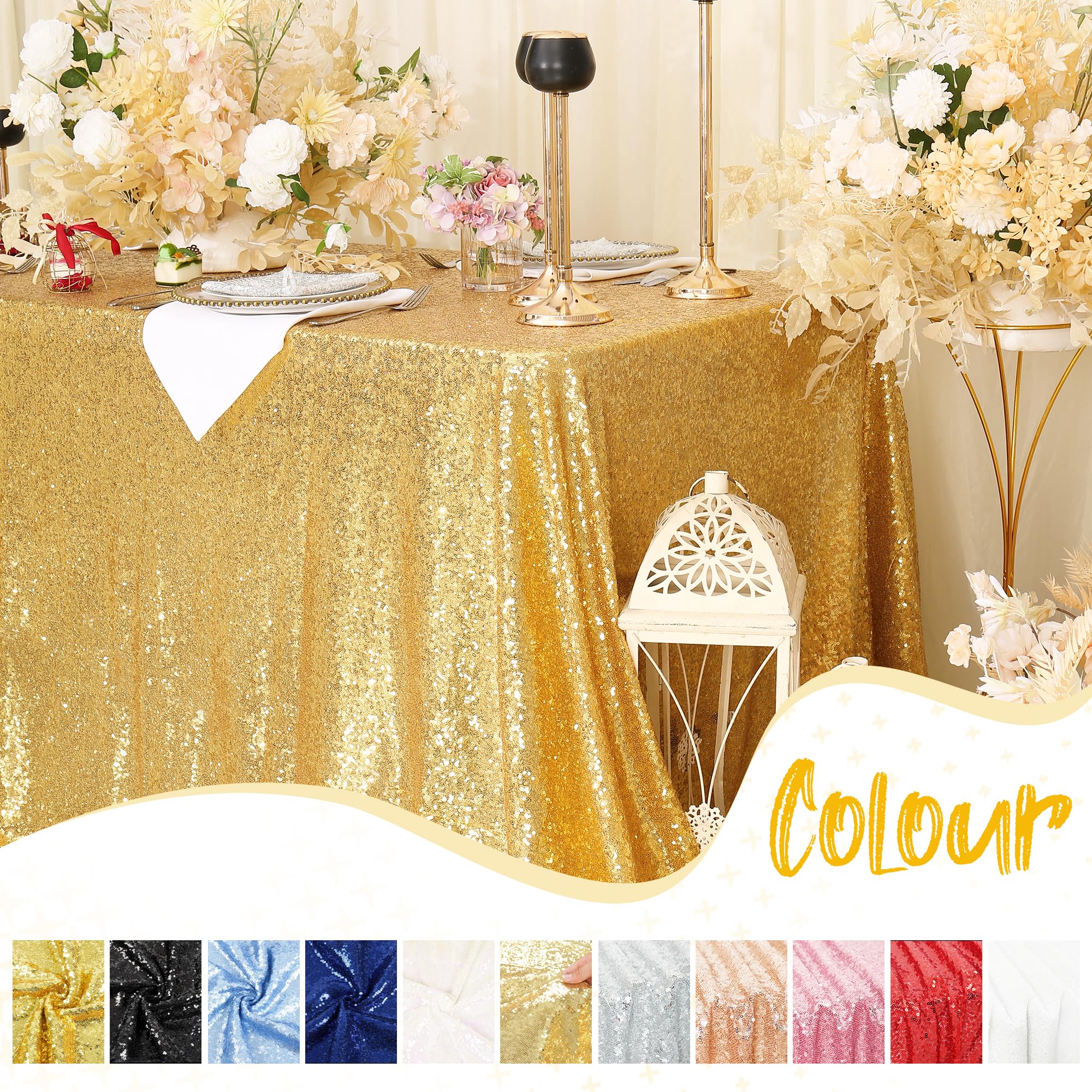 Wedding Table Decoration Eternal Beauty 6ft Sequin Table Skirt For Ake ...