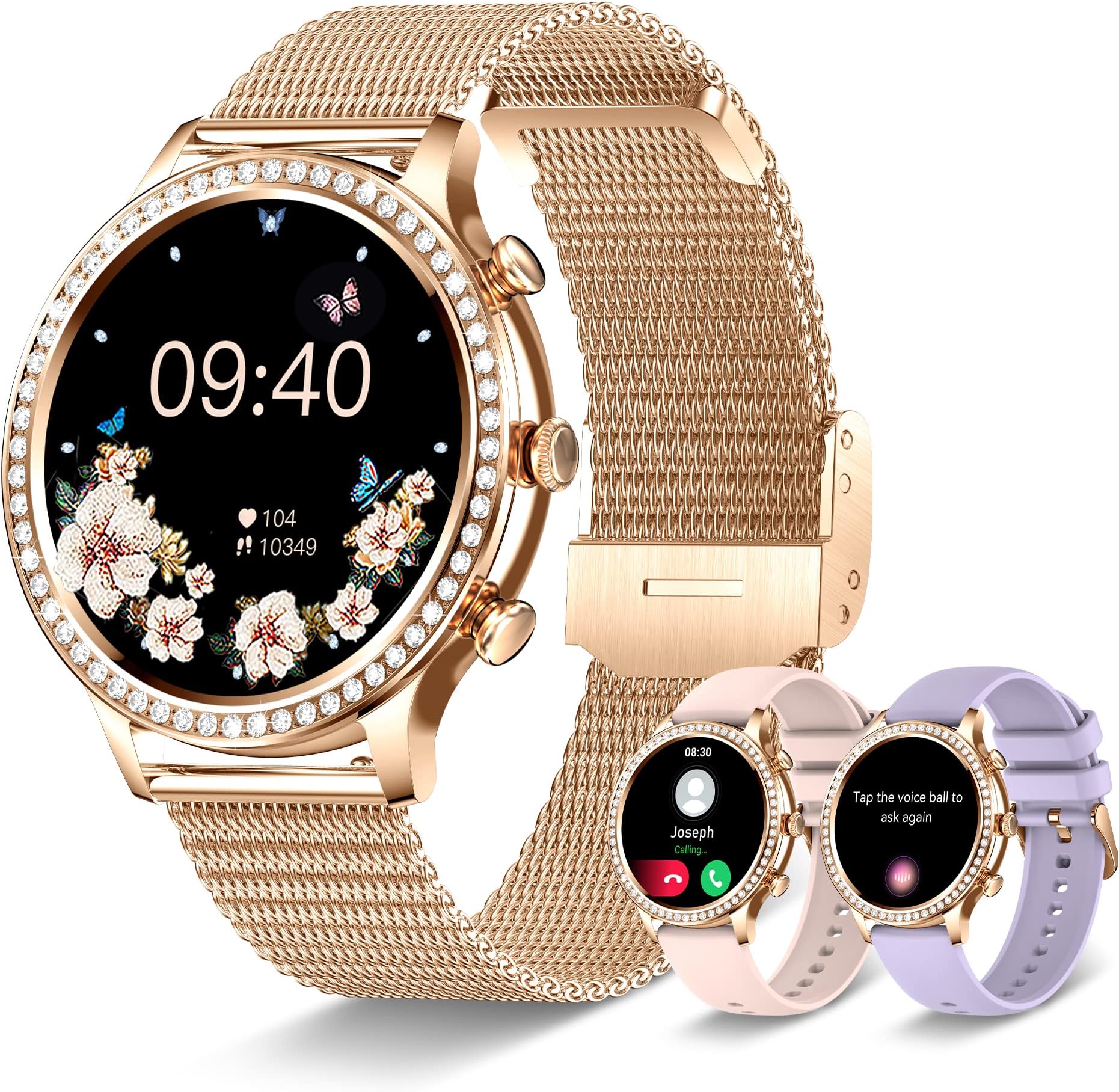 Amazon.com: Smart Watches for Women (Answer/Make Call) with Diamonds, 1 ...