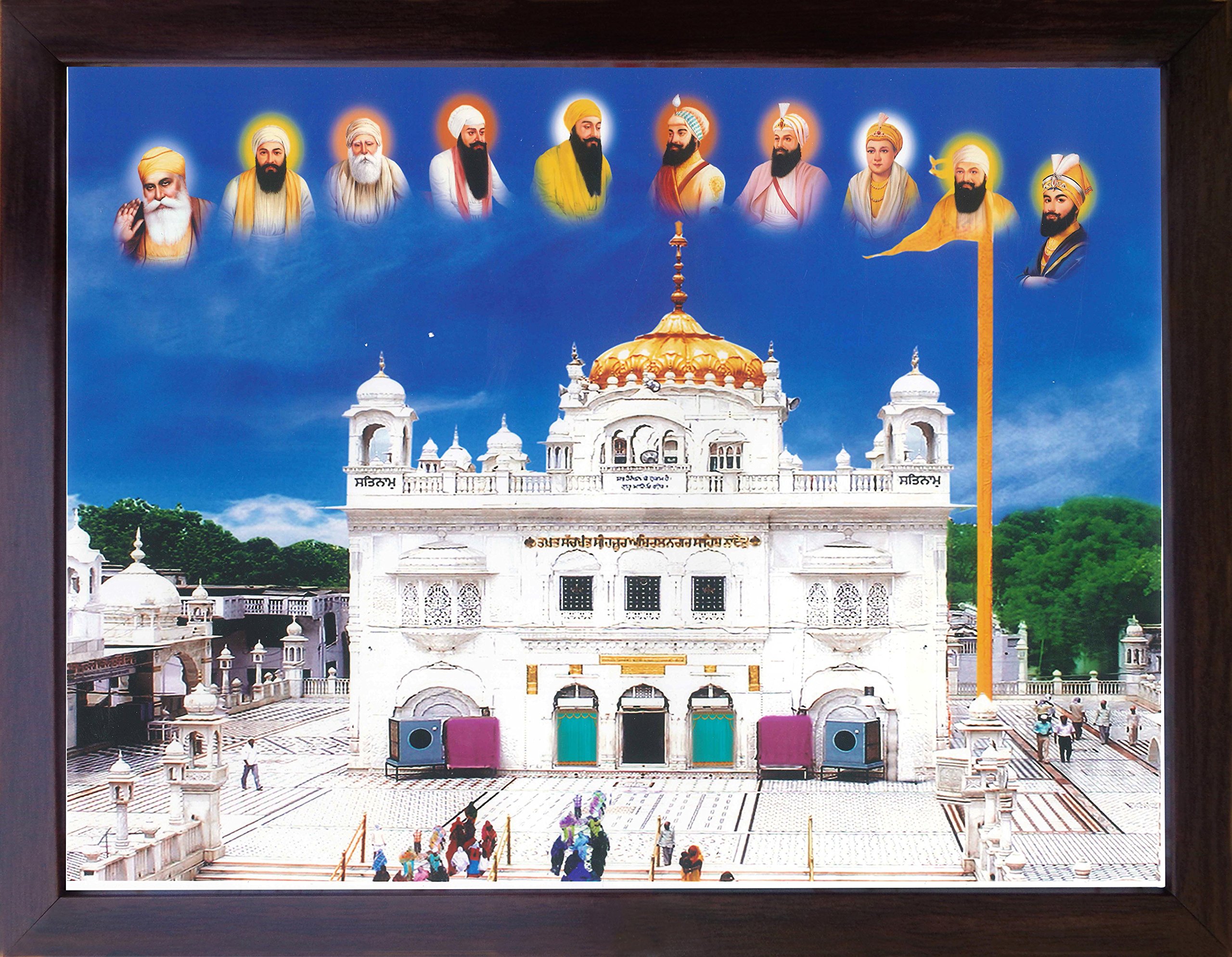 Buy All ten Sikh guru giving blessing from sky to Holy Golden Temple in ...