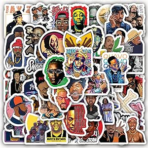 Amazon.com: 60 pcs Stickers Rapper Mixed Decals Vinyl Waterproof for ...