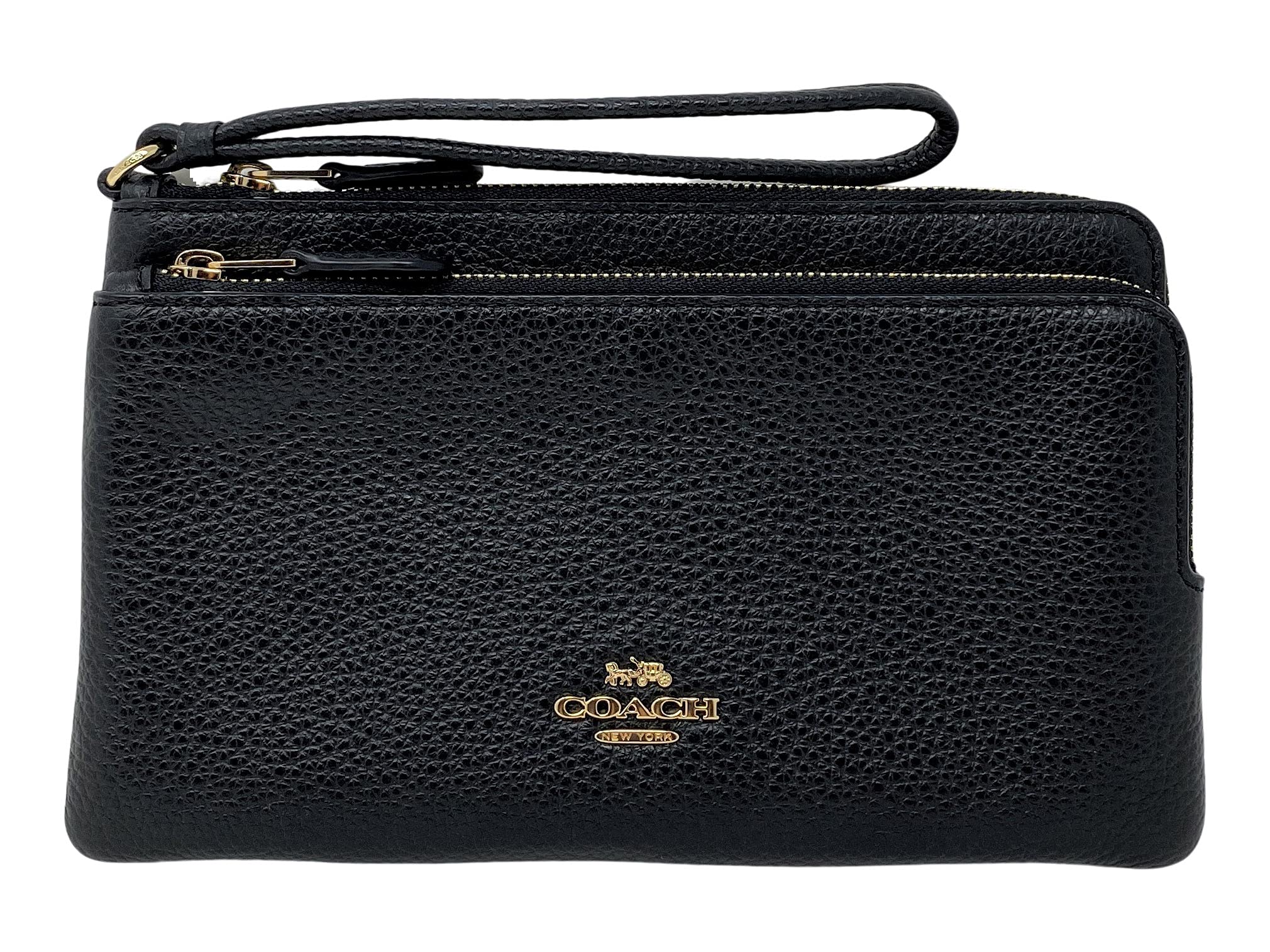 Coach Double Zip Wallet Wristlet Style No. C5610 Black : Amazon.ca ...