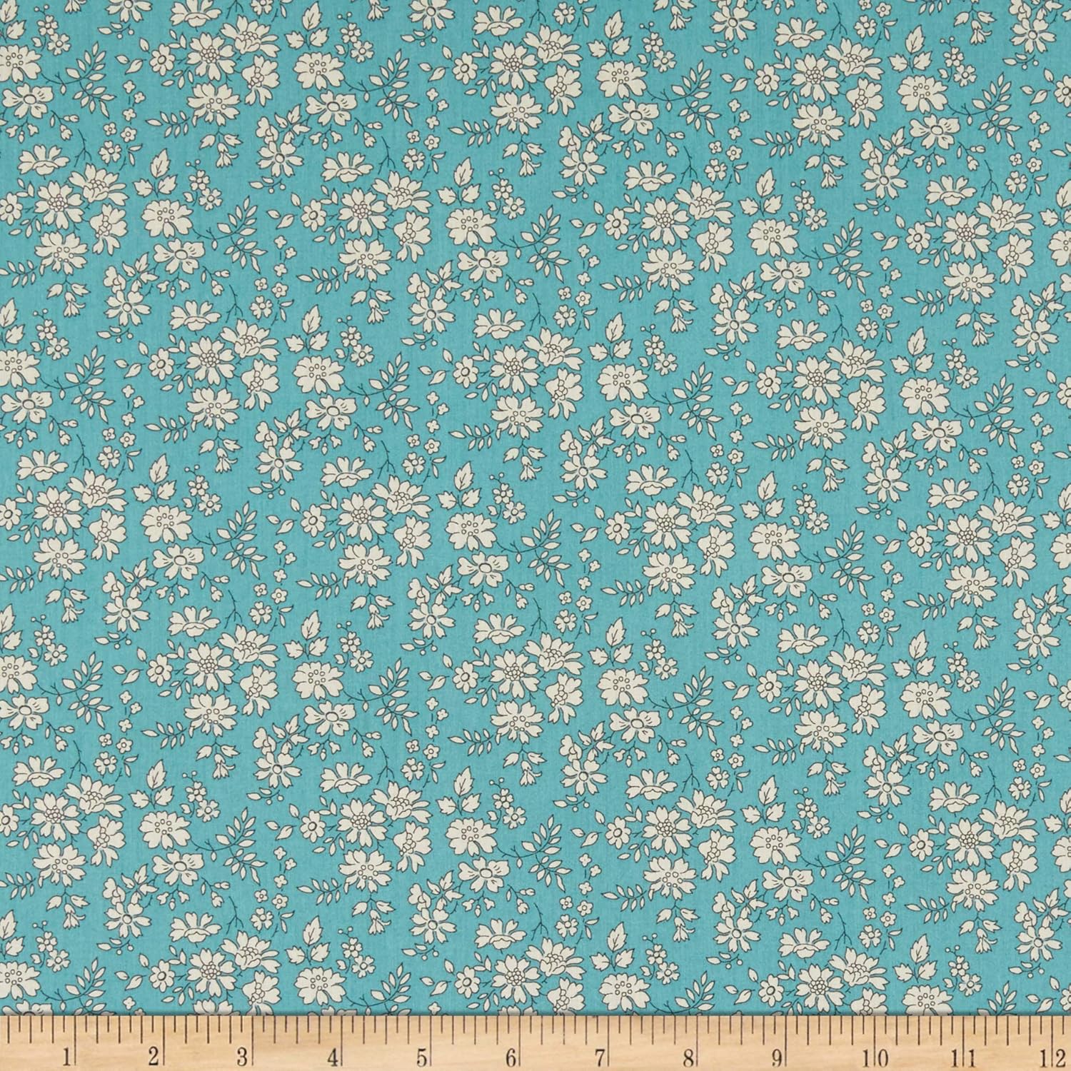 Amazon.com: Liberty Fabrics Tana Lawn Capel Light Teal, Fabric by the ...