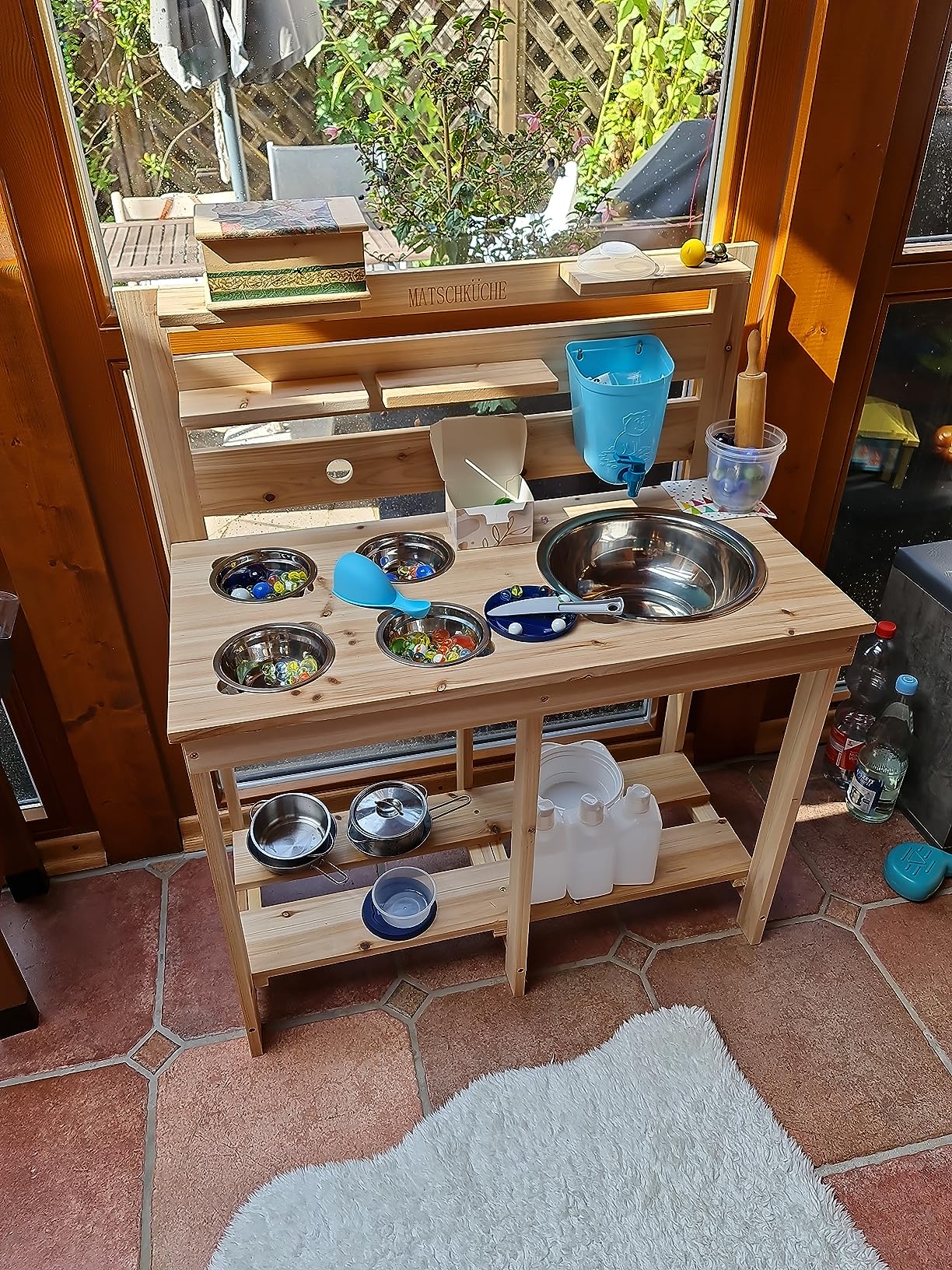 TollesfürKinder Matschküche Kinder Outdoor Holz mit Wassertank ...