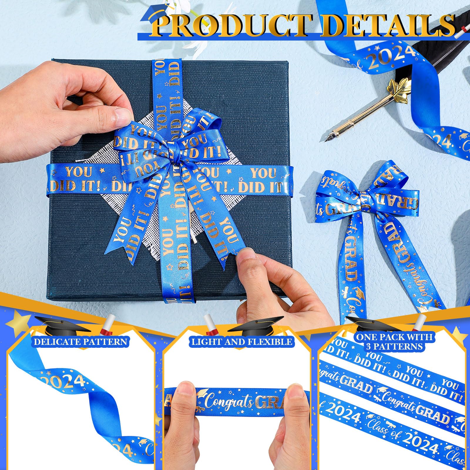 Snapklik.com : Moukeren 3 Roll Class Of 2024 Graduation Ribbon ...