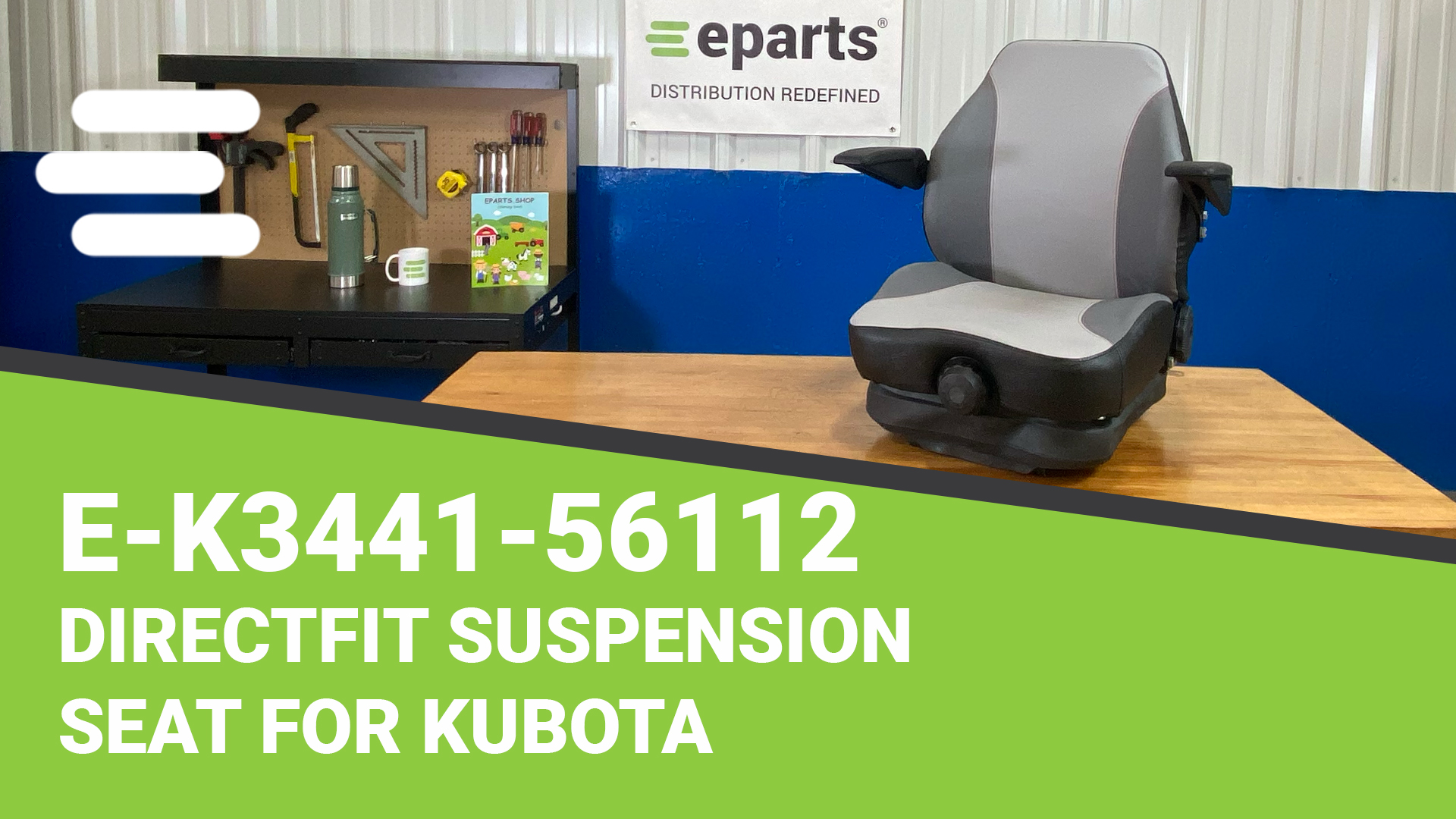 Watch E-K3411-56112 DirectFit Suspension Seat for Kubota on Amazon Live
