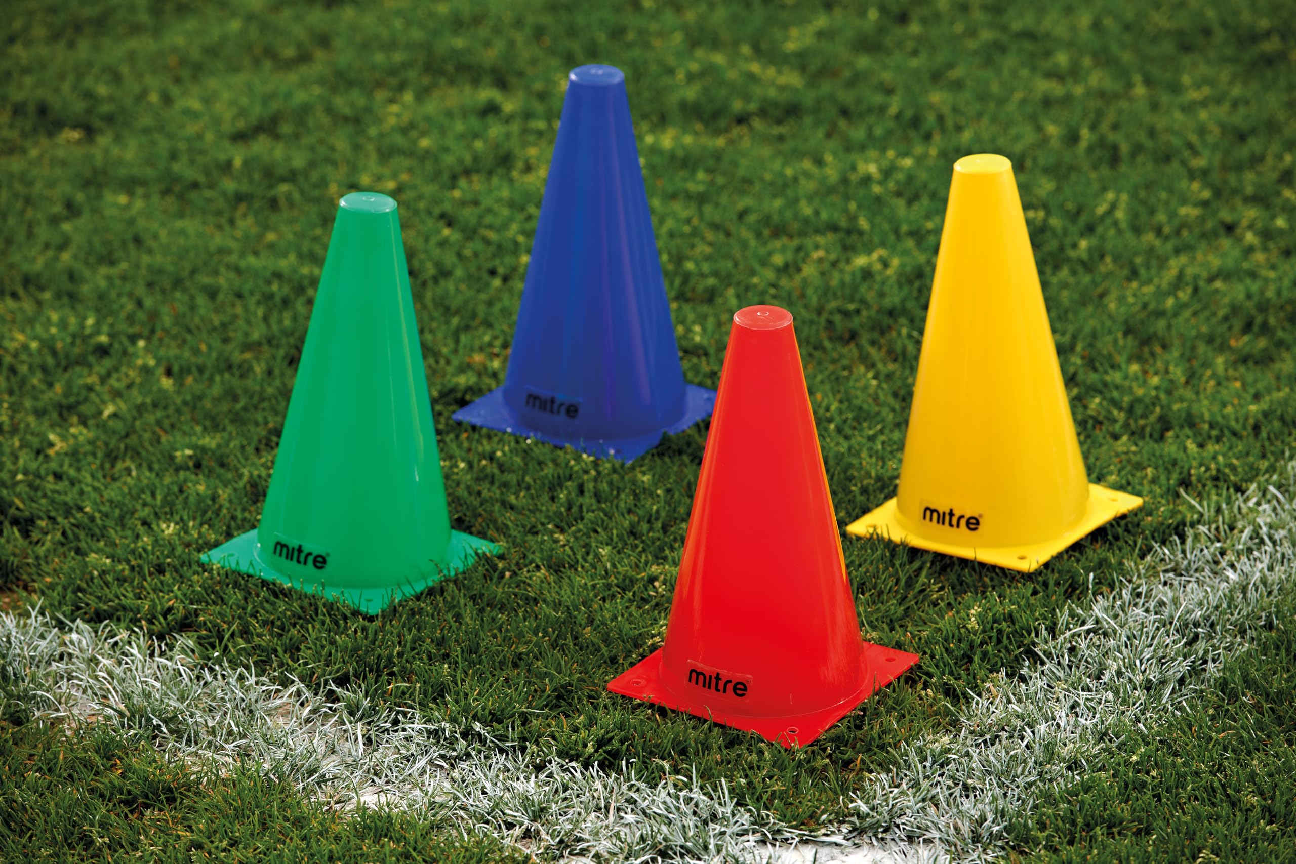 Mitre Unisex A3008 4 Mini Cones Set - Multicoloured, Yell/Grn/Blu/Red ...