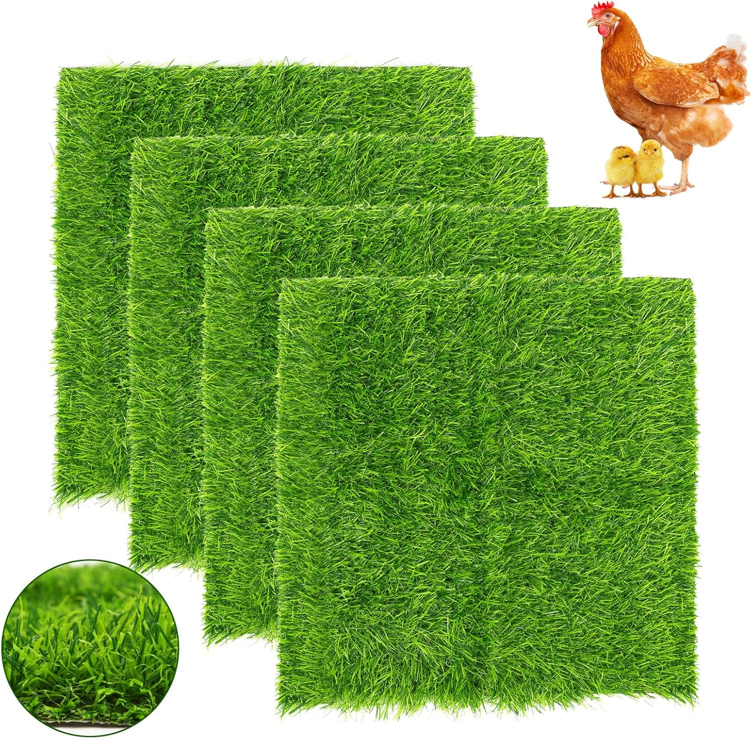 Amazon.com : Chicken Nesting Pads Set 12×12"-Washable Artificial Grass ...