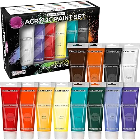 Amazon.com: Mont Marte Acrylic Paint Set 24 Colours 36ml, Perfect for ...
