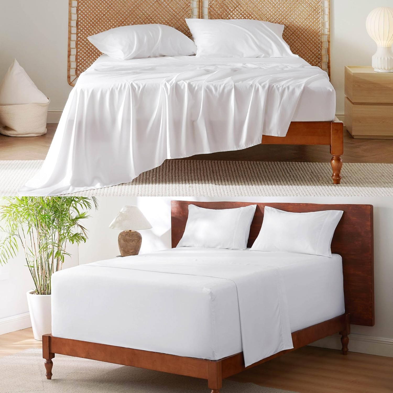 Amazon.com: Bedsure Sheets Set Queen Bundle Deep Pocket Sheets Set ...