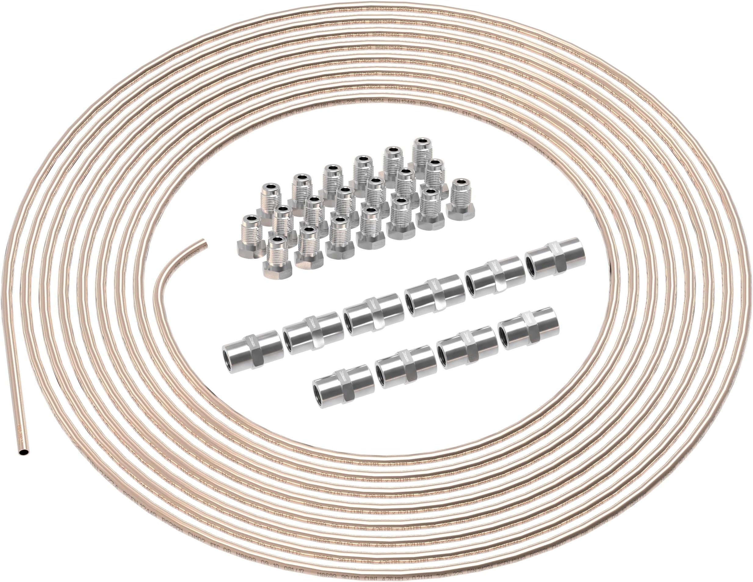 AUPROTEC 5m Bremsleitung Ø 4,75mm Kunifer mit ABE im SET + 20 ...