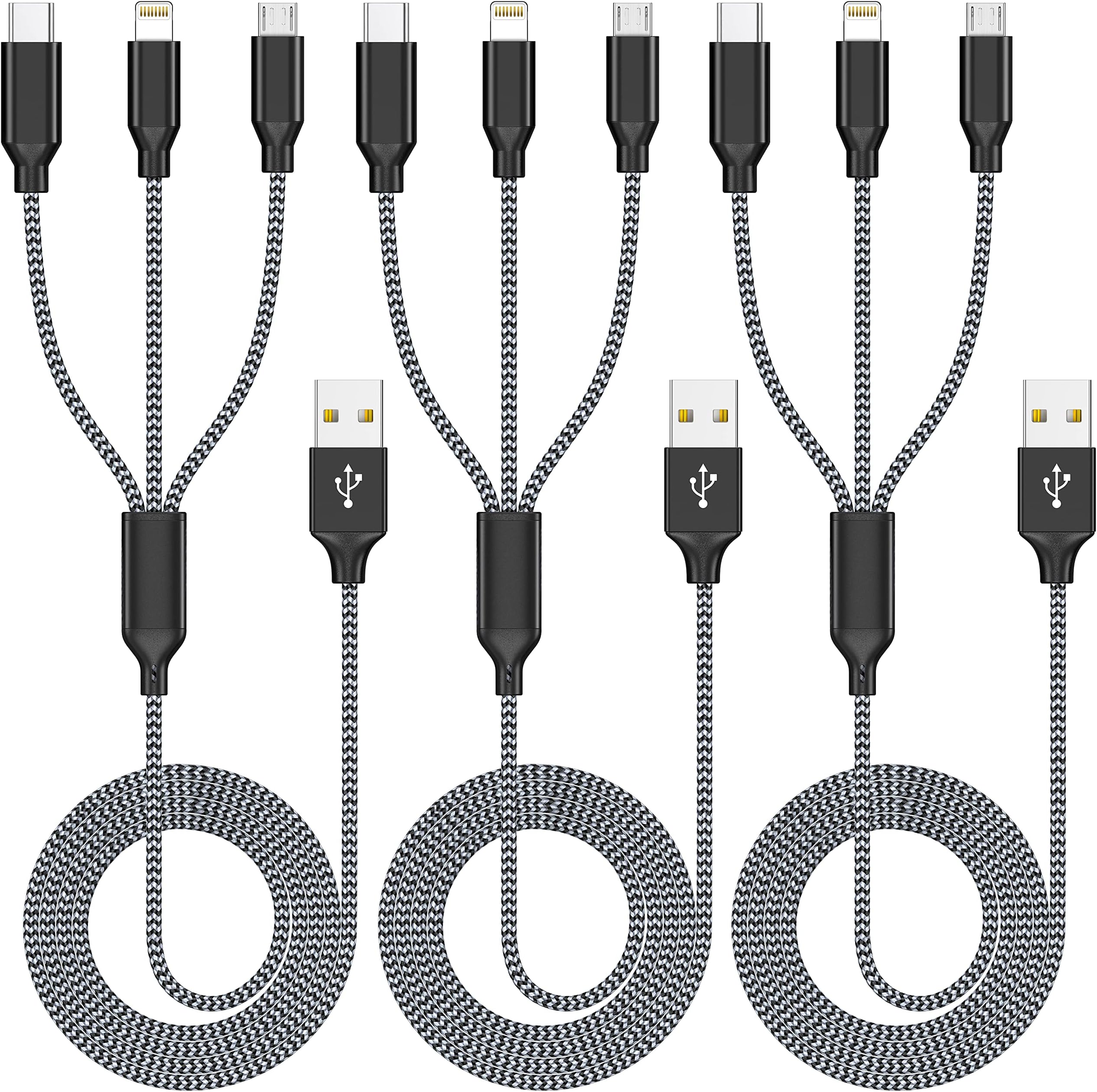 Amazon.com: Multi Charging Cable,(2Pack 4FT) USB Cable Multi Charging ...