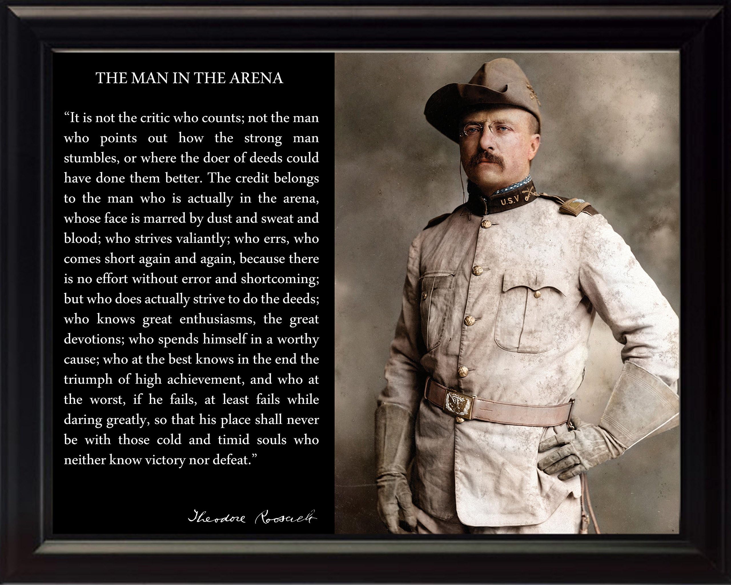 Amazon.com: OUTWEST TRADING The Man in the Arena Speech Photo Print on ...