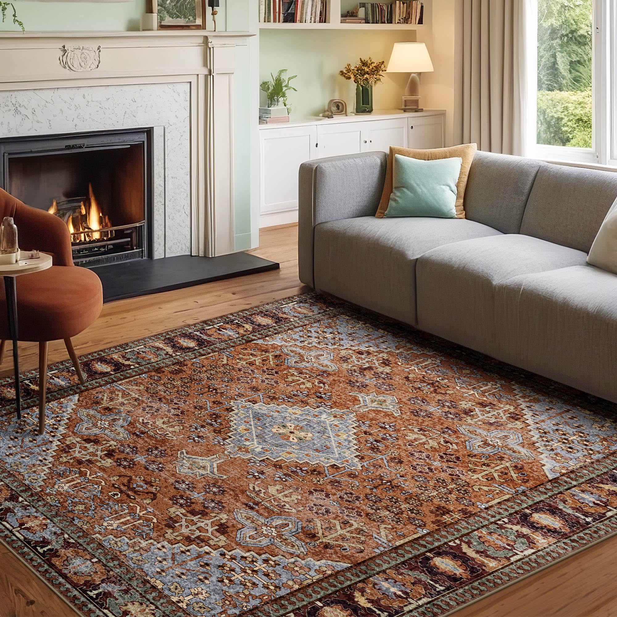 Kokia 8ft x 10ft Area Rugs for Living Room, Stain Resistant Machine ...