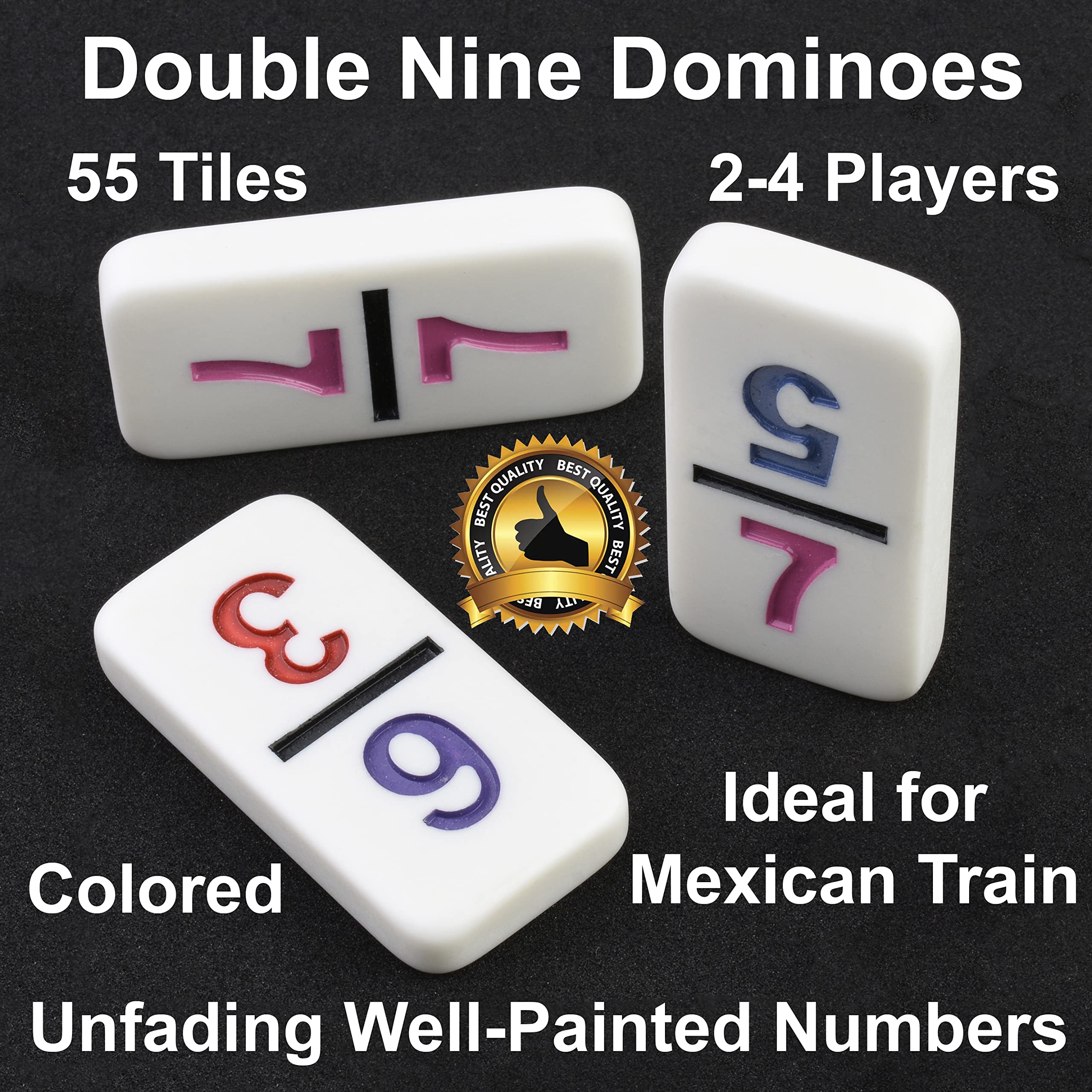Mexican Train Dominoes Set with Numbers, Dominoes with Numbers, New ...