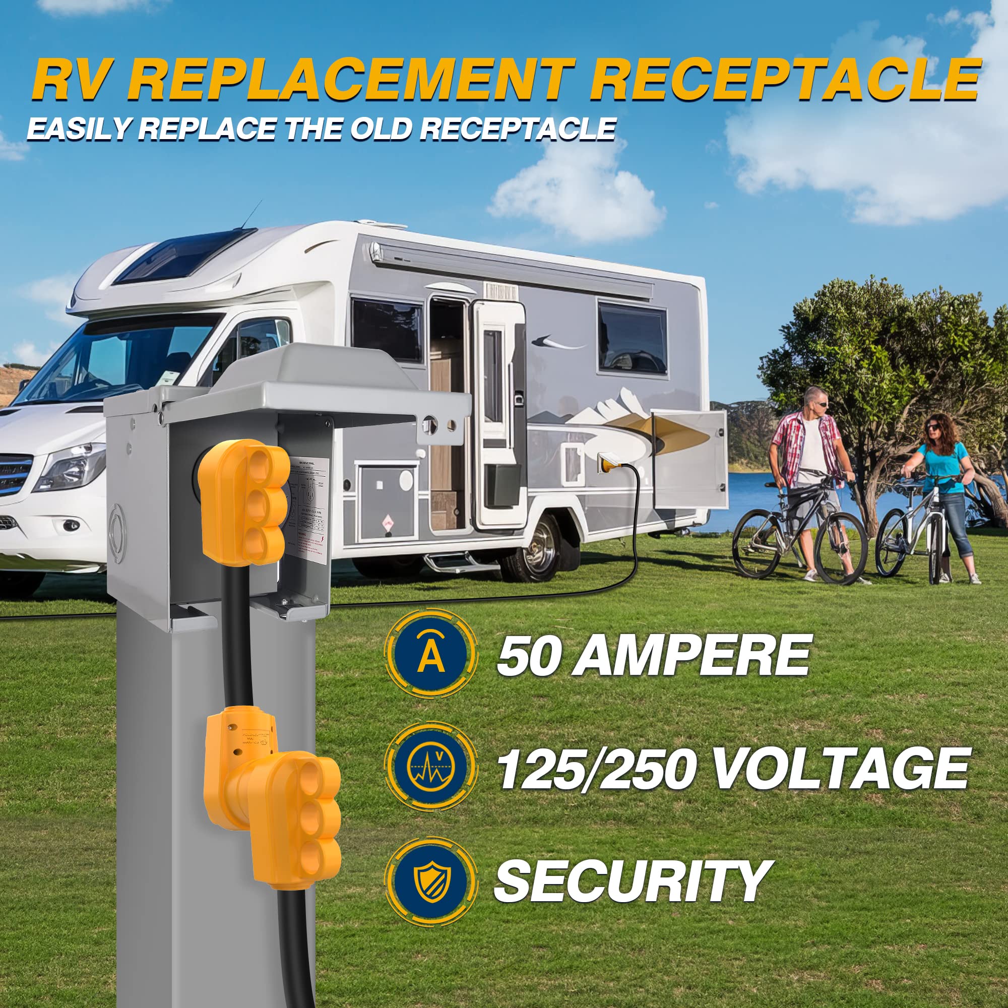 Snapklik.com : MICTUNING 50 Amp Heavy Duty RV Replacement Female Plug ...