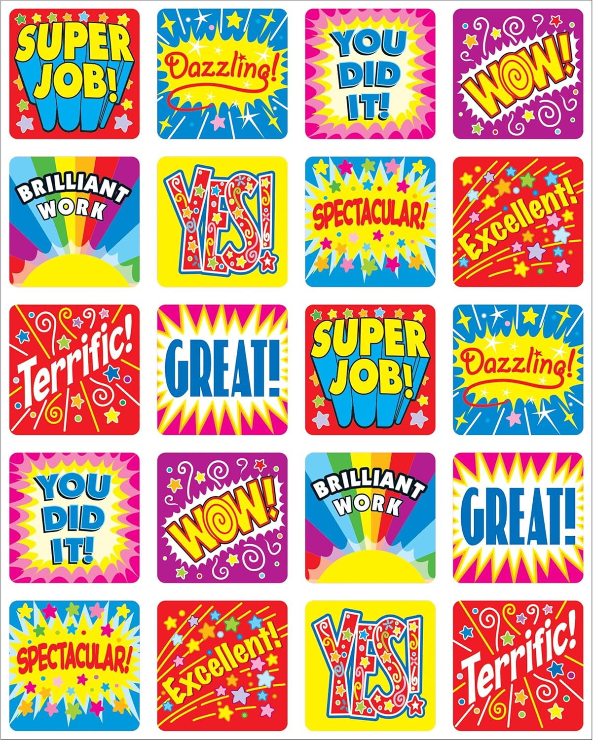 Carson Dellosa 120 Inspirational Stickers for Kids, 6 Sheets of ...