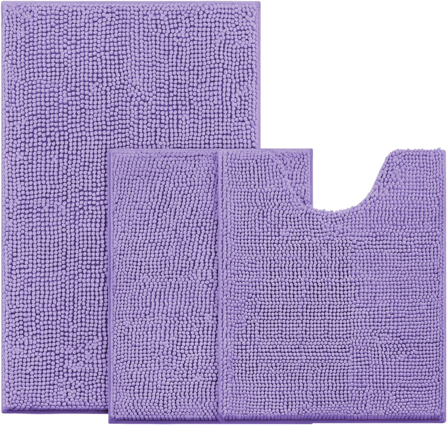 Amazon.com: ACCUMTEK Upgrade Extra Large Lavender Bathroom Rug Set 3 ...