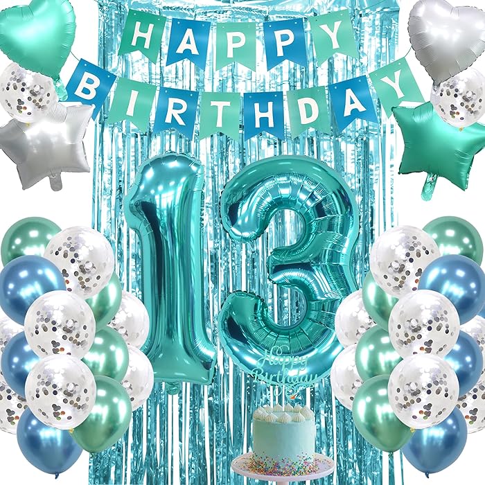 Buy MEIWUTIE 13th Birthday Decorations For Girls Mint Green Happy buy-meiwutie-13th-birthday-decorations-for-girls-mint-green-happy