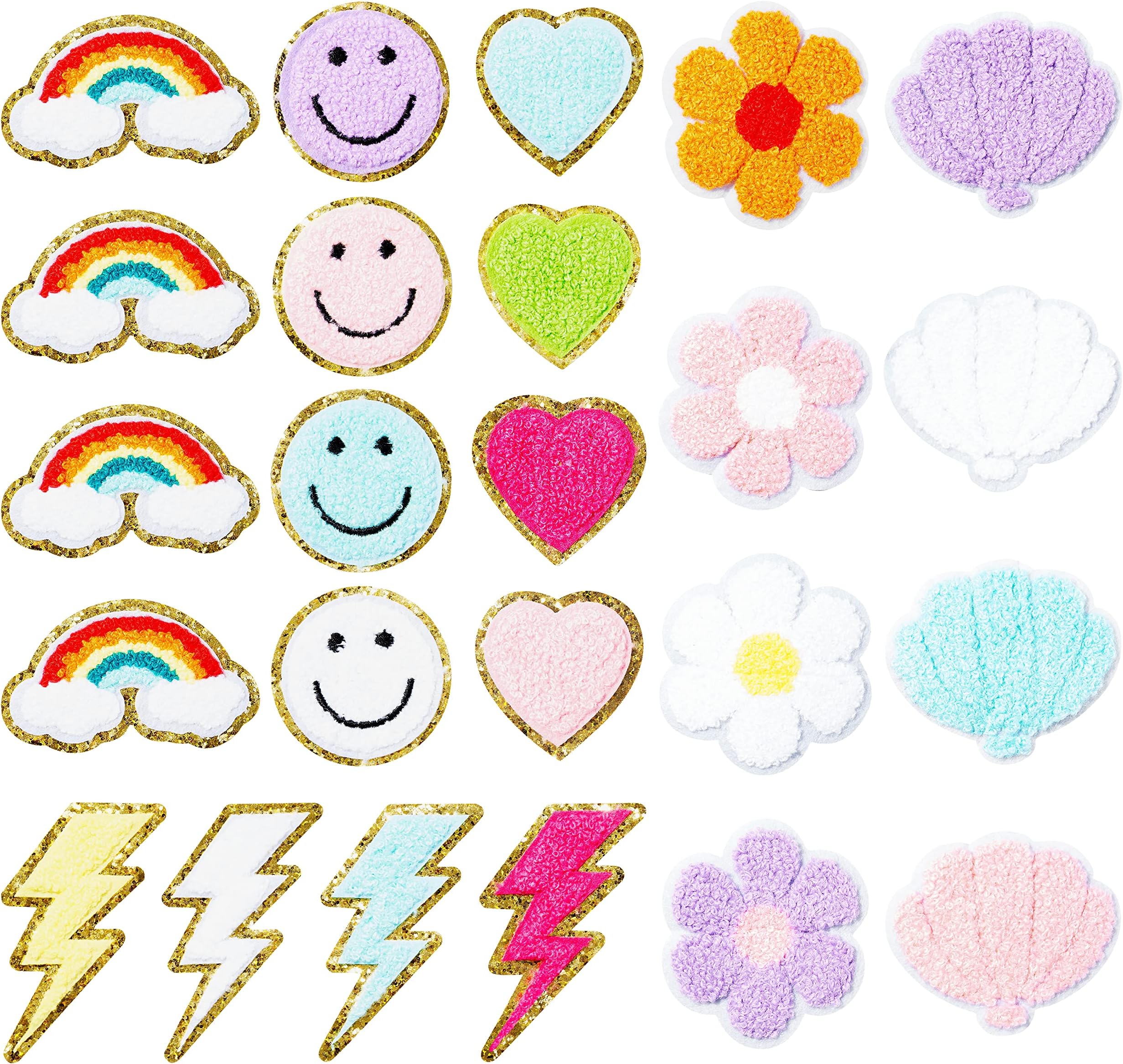 Amazon.com: Kirako 24Pcs Preppy Iron on Patches for Girls Cute Glitter ...