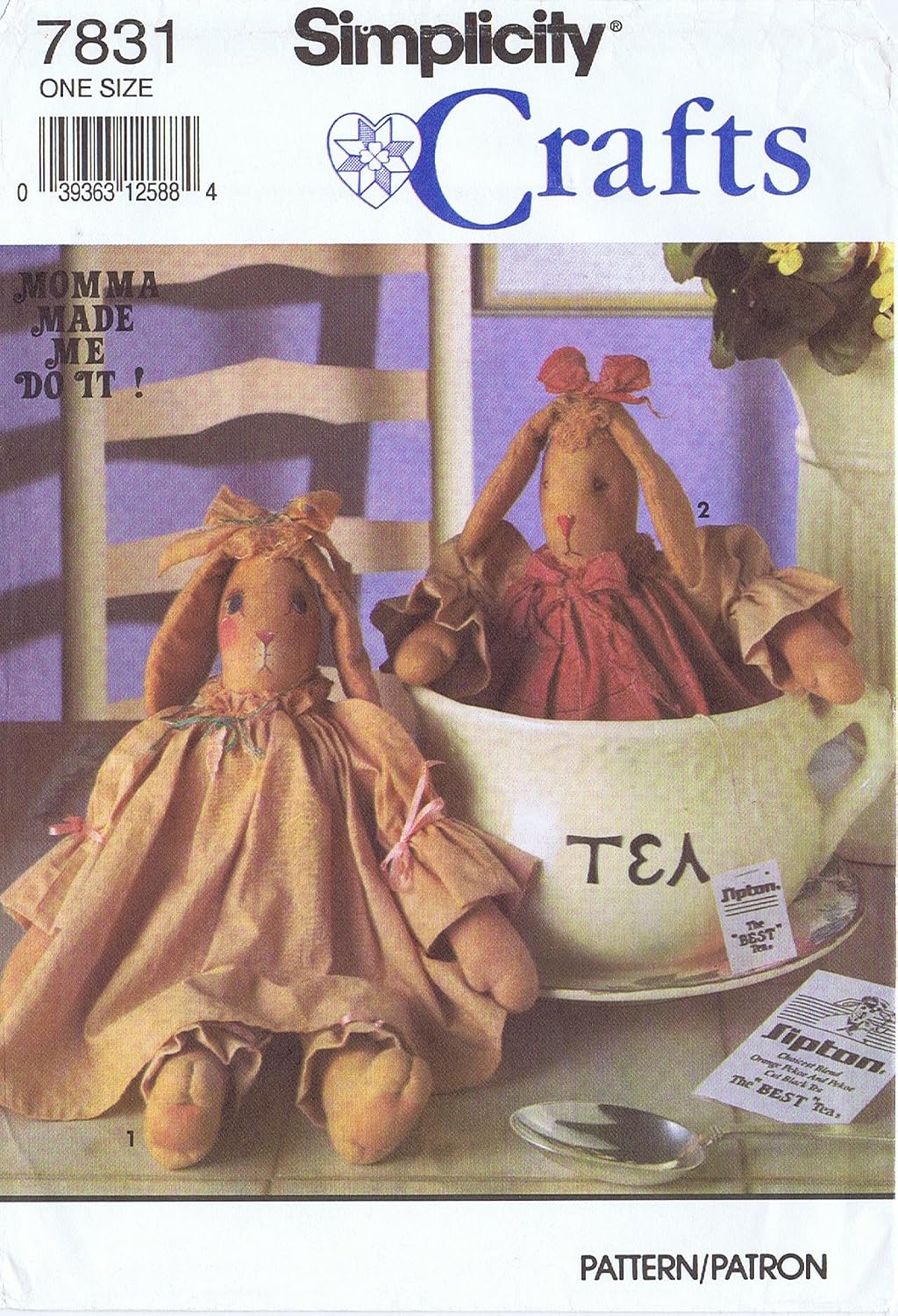 Amazon.com: Simplicity Crafts Rabbit Bunny and Clothes Sewing Pattern ...