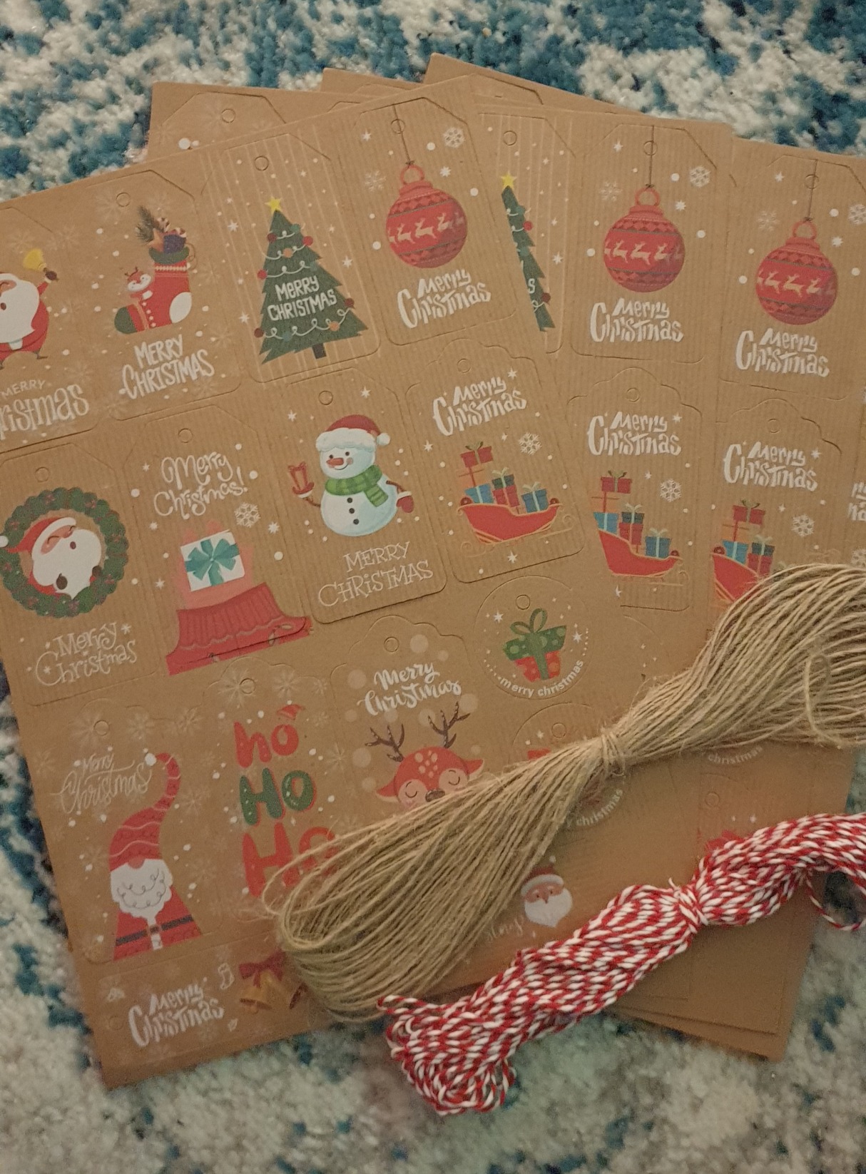 NMKL 150pcs Christmas Kraft Paper Gift Tags - Brown, with 15m Cotton ...