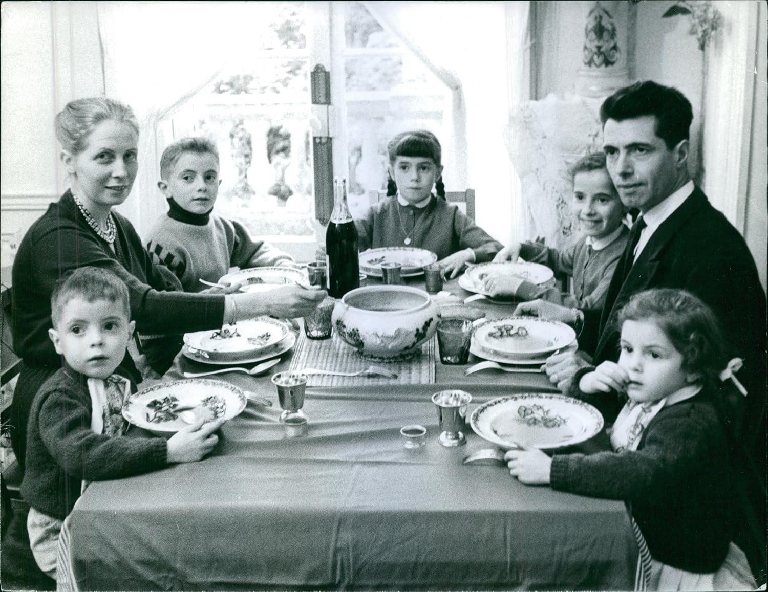 Amazon.com: Vintage photo of A family enjoying their meal on the dining ...