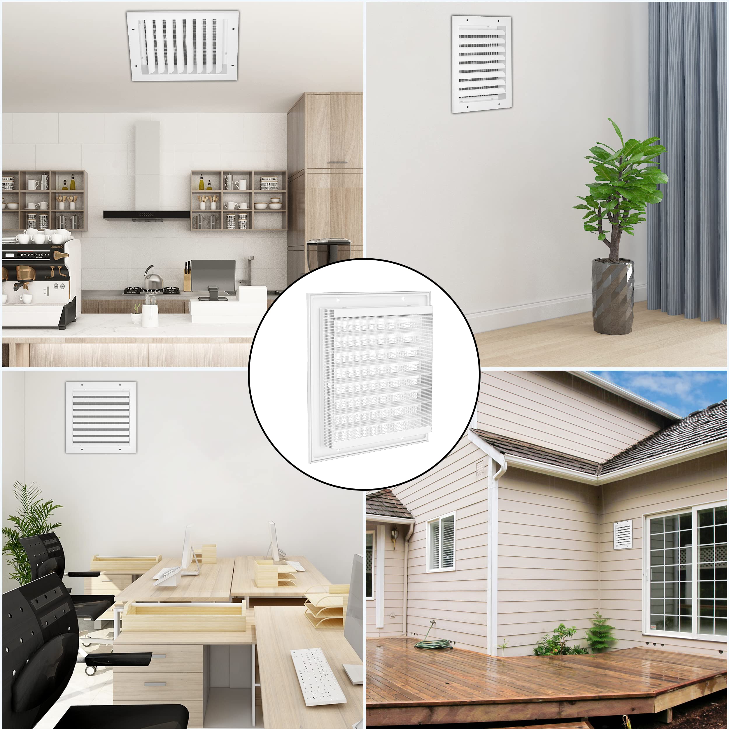 Snapklik.com : 66w X 66h Wall Vents, Aluminum Alloy Gable Vent Door ...
