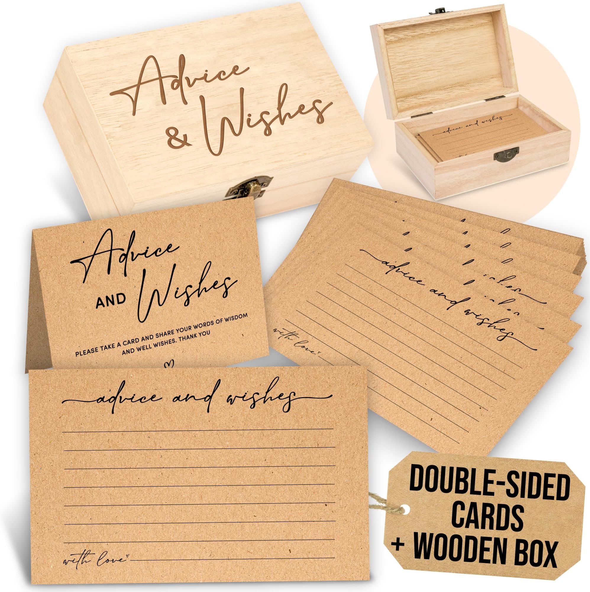 Amazon.com: Advice and Wishes Box for Bridal Shower, Newlyweds Advice ...