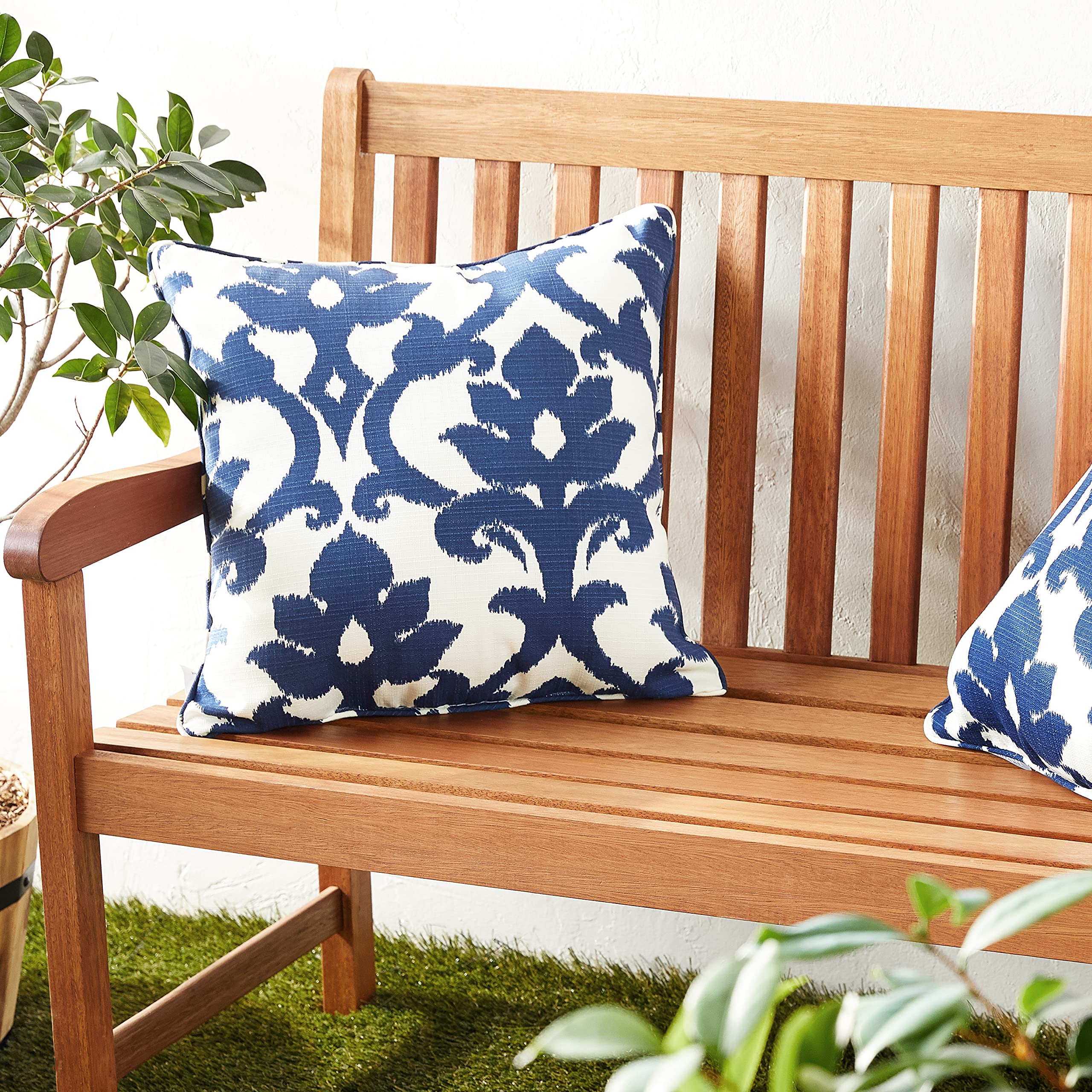 Pillow Perfect - 500072 Outdoor/Indoor Basalto Navy Throw Pillows, 18.5 ...