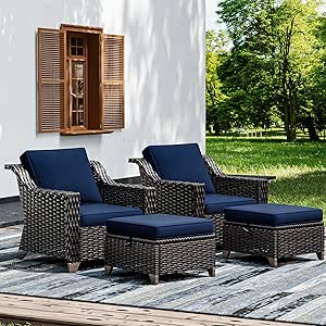 Amazon.com: Joyside Wicker Patio Furniture Sets, 4 Pieces Upgraded ...