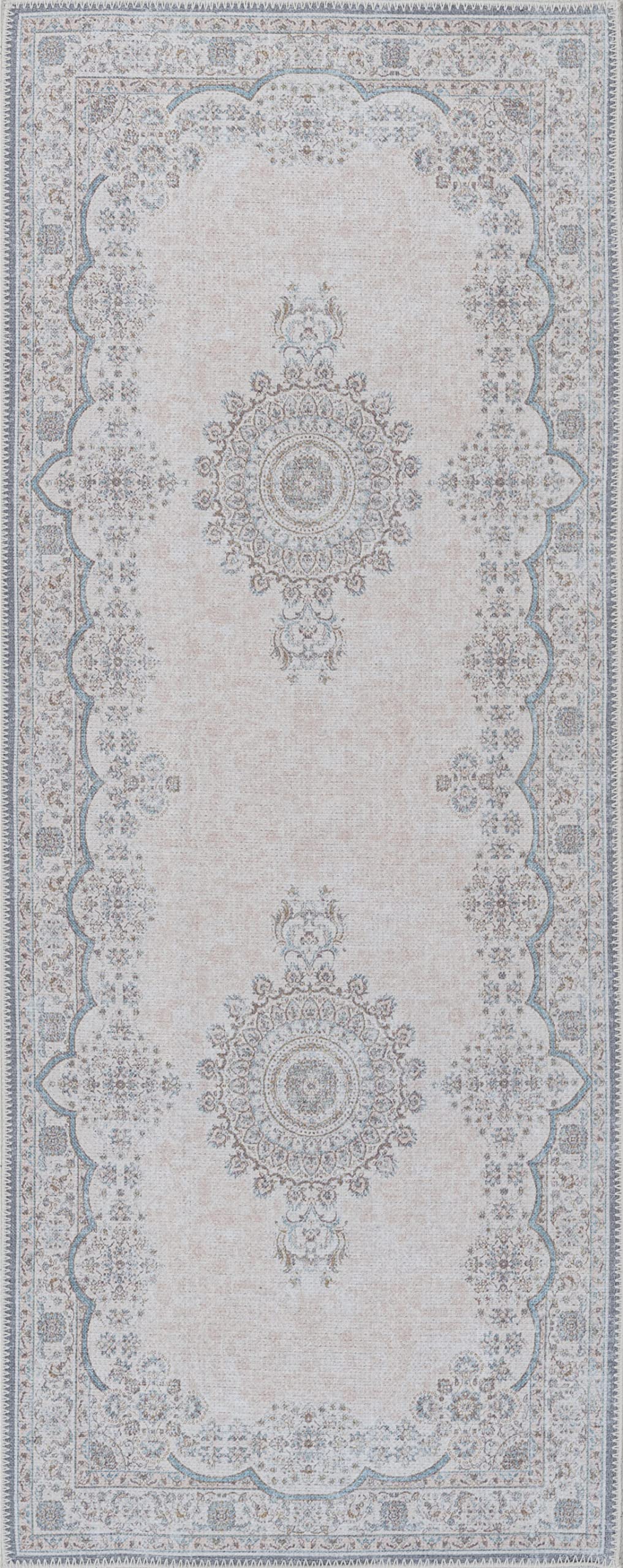 Adiva Rugs Machine Washable Area Rug with Non Slip Backing for Living ...