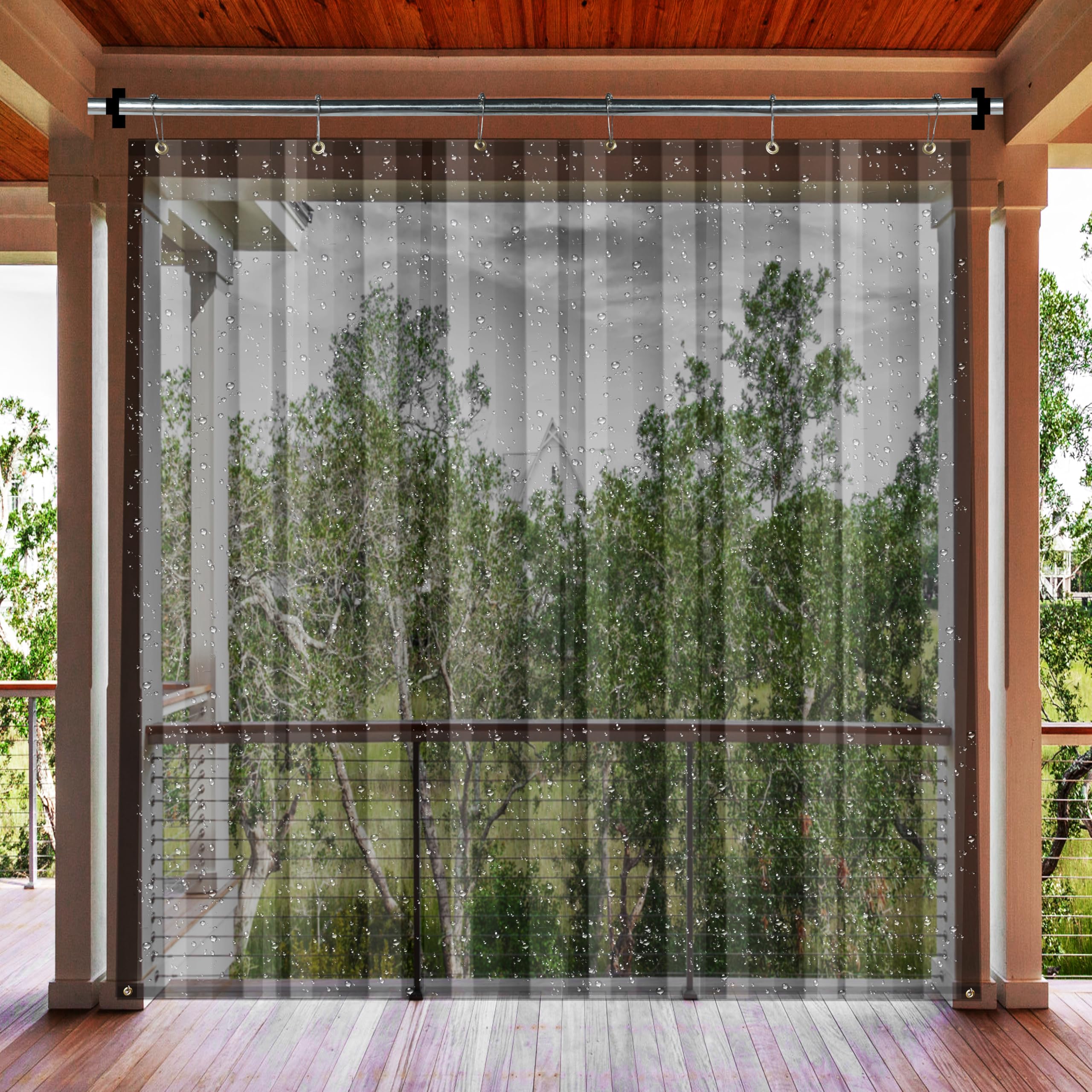 GREEN DECOR – Waterproof Outdoor Transparent PVC Self Fold Curtain with ...