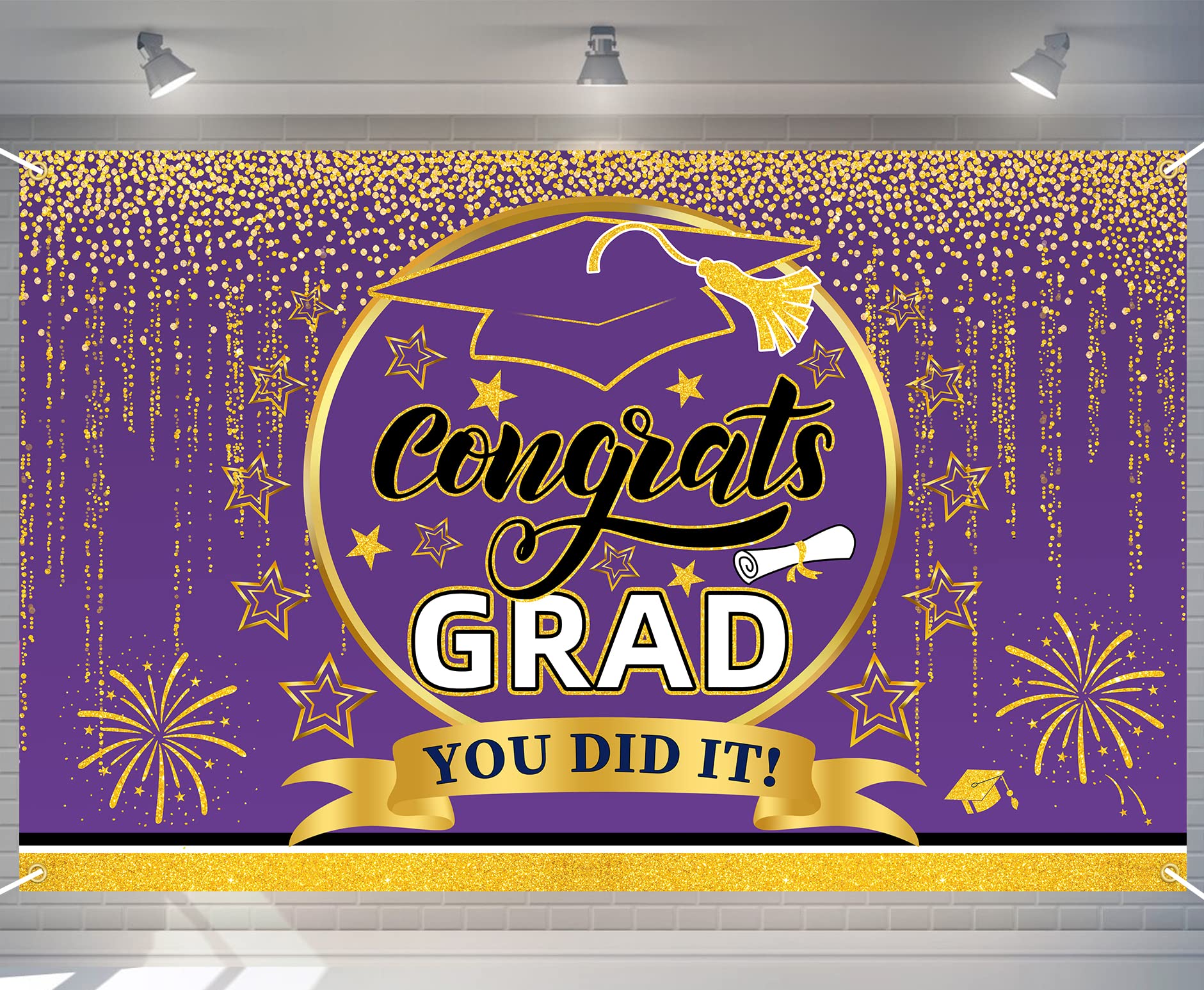 Congratulations Graduate Purple And Gold Purple And White Graduation