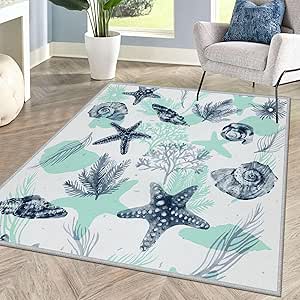 Amazon.com: Tritard Coastal Area Rug 3x5 - Small Machine Washable ...