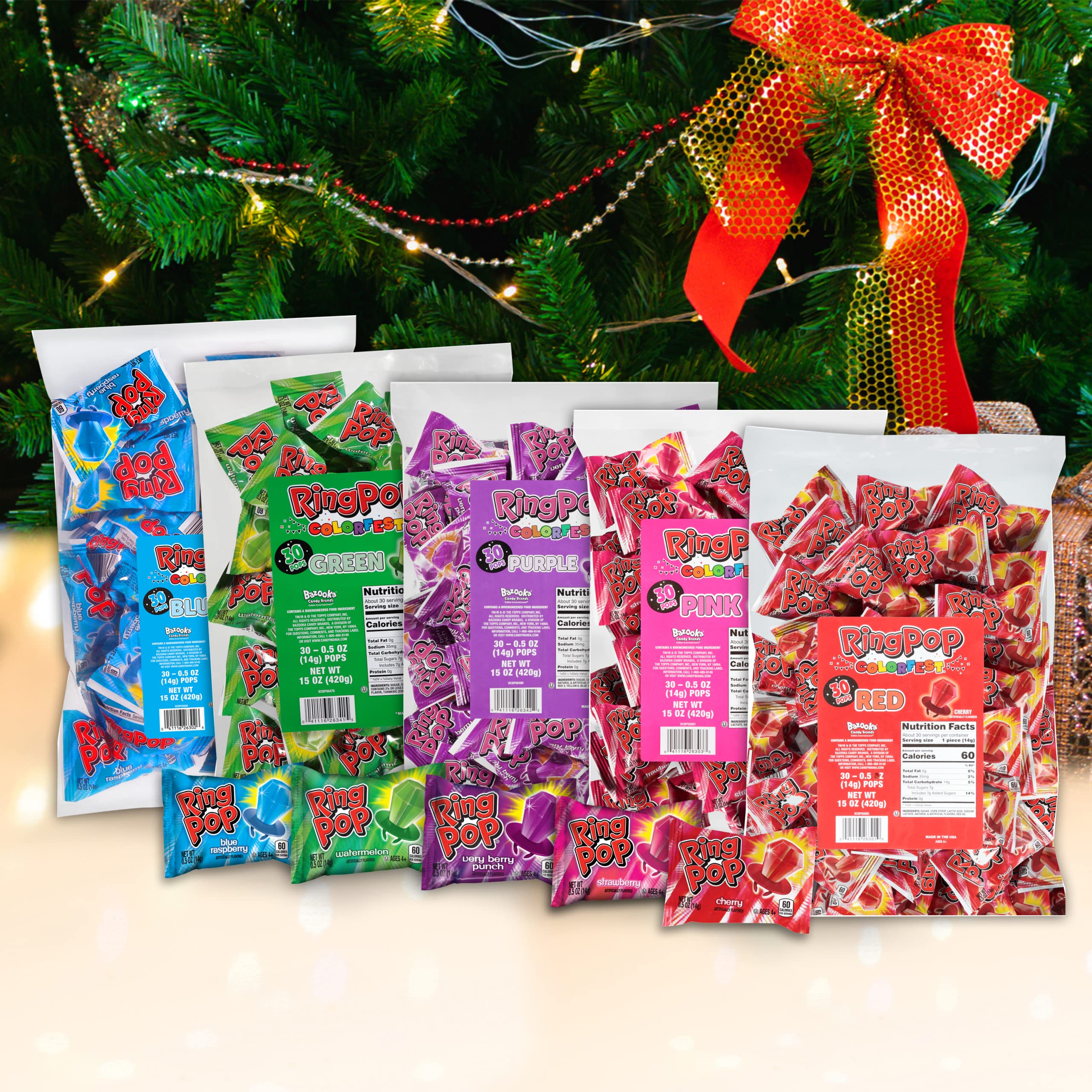 Ring Pop Individually Wrapped Blue Raspberry Party Pack – 30 Count ...