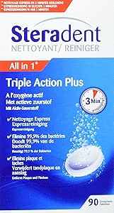 Steradent Active Fresh Tablets for Denture Cleaning, 60+30 Triple ...